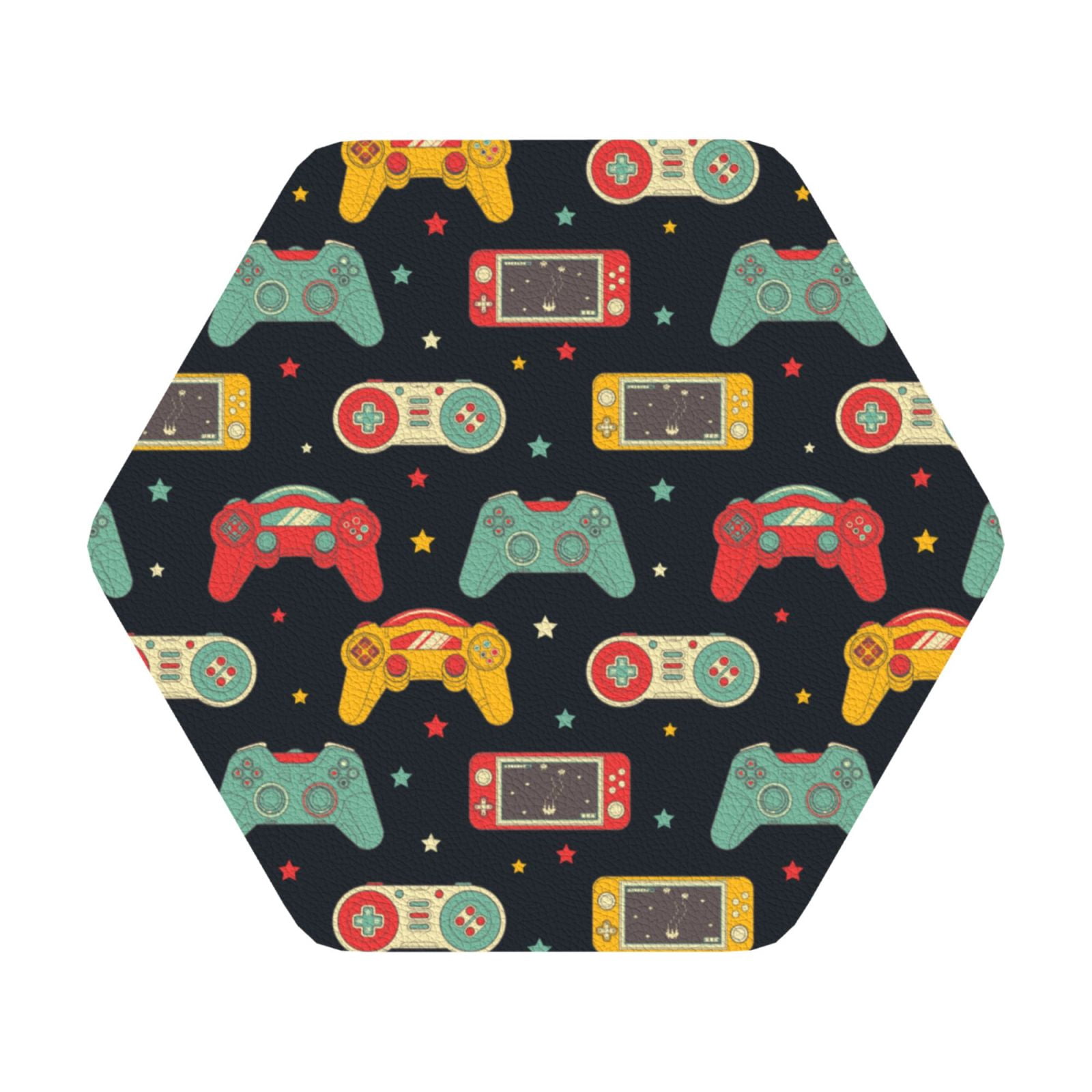 Disketp Retro Video Game Funny Coasters,6 Pcs Leather Coasters With ...