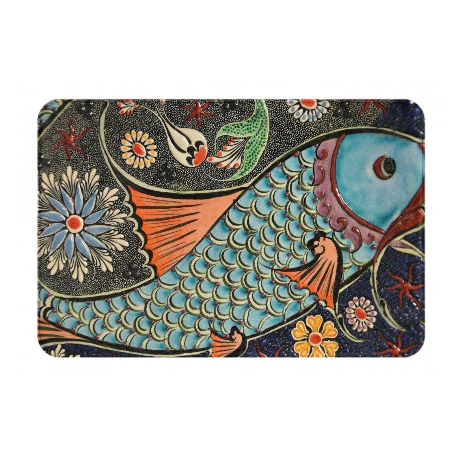 Disketp Rich Fish Mat For Front Door Outside - Doormat Outdoor Entrance ...