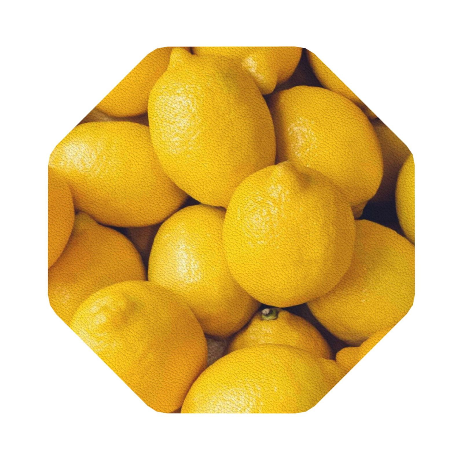Disketp Ripe Yellow Lemon Funny Coasters,4 Pcs Leather Coasters With ...