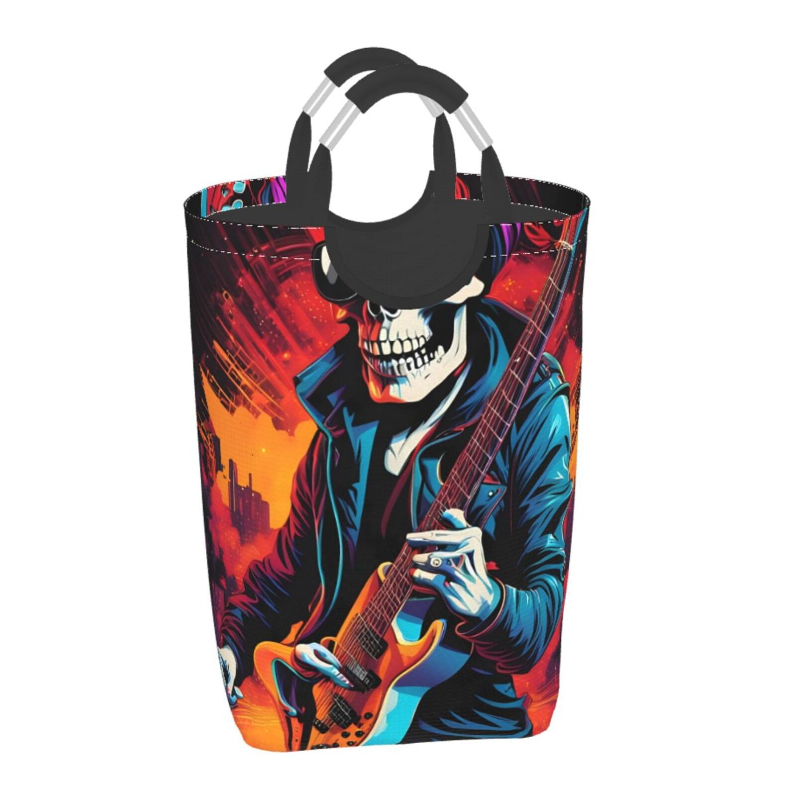 Disketp Rock Skull Singer Square Laundry Bag Large Collapsible Dirty ...