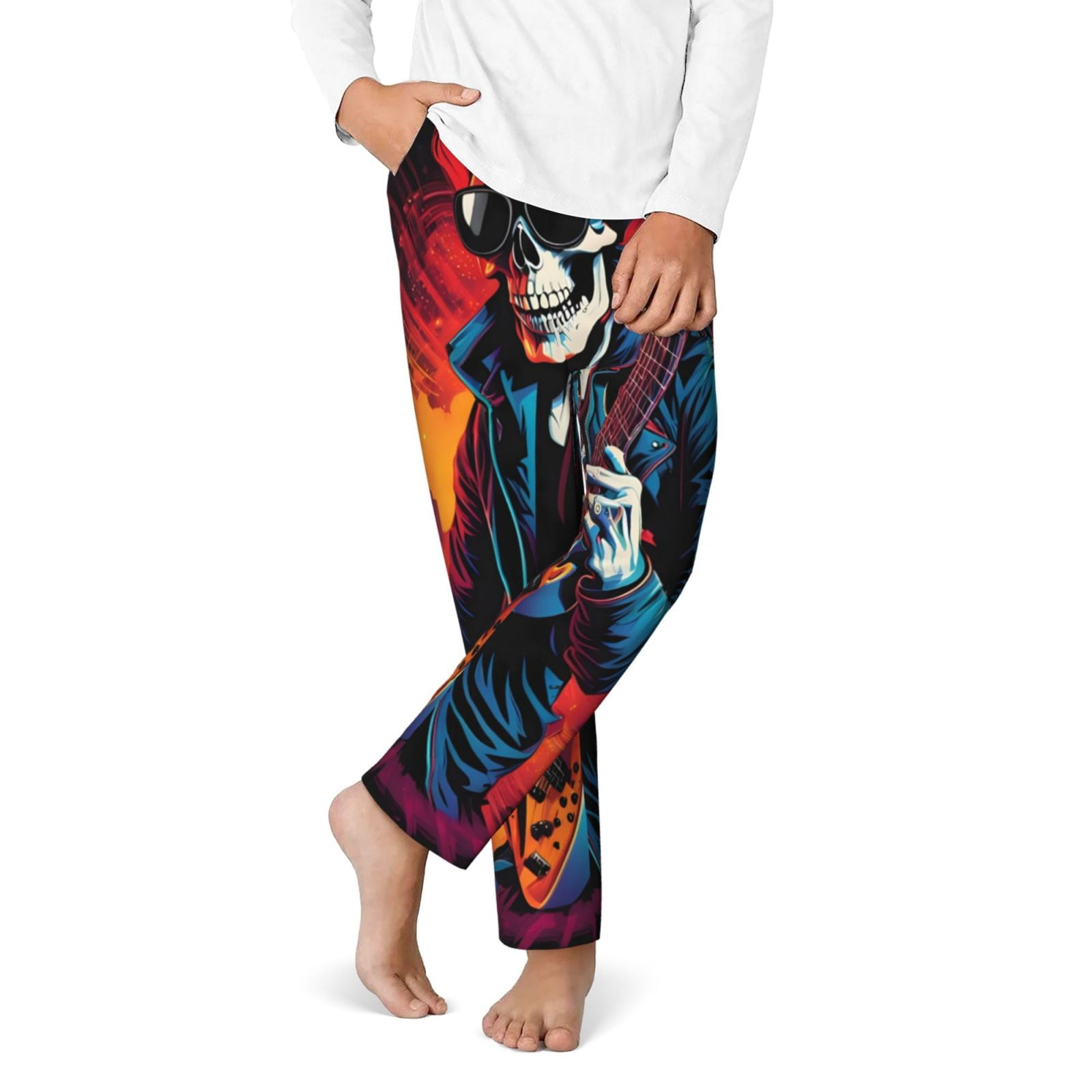 Disketp Rock Skull Singer for Teenagers' Pajama Pants ,Lounge Pants ...