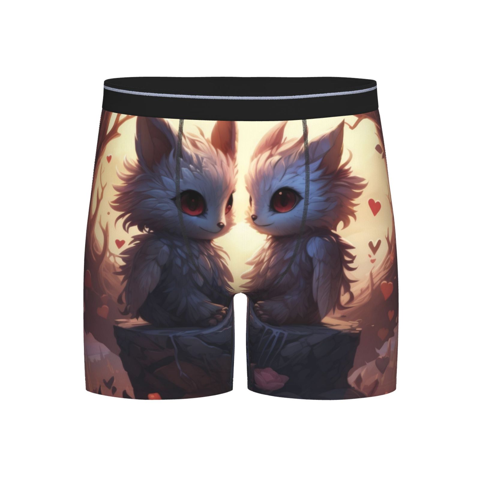 Disketp Romantic Rose Animal Couple Men's Boxer Briefs Men’s Underwear ...