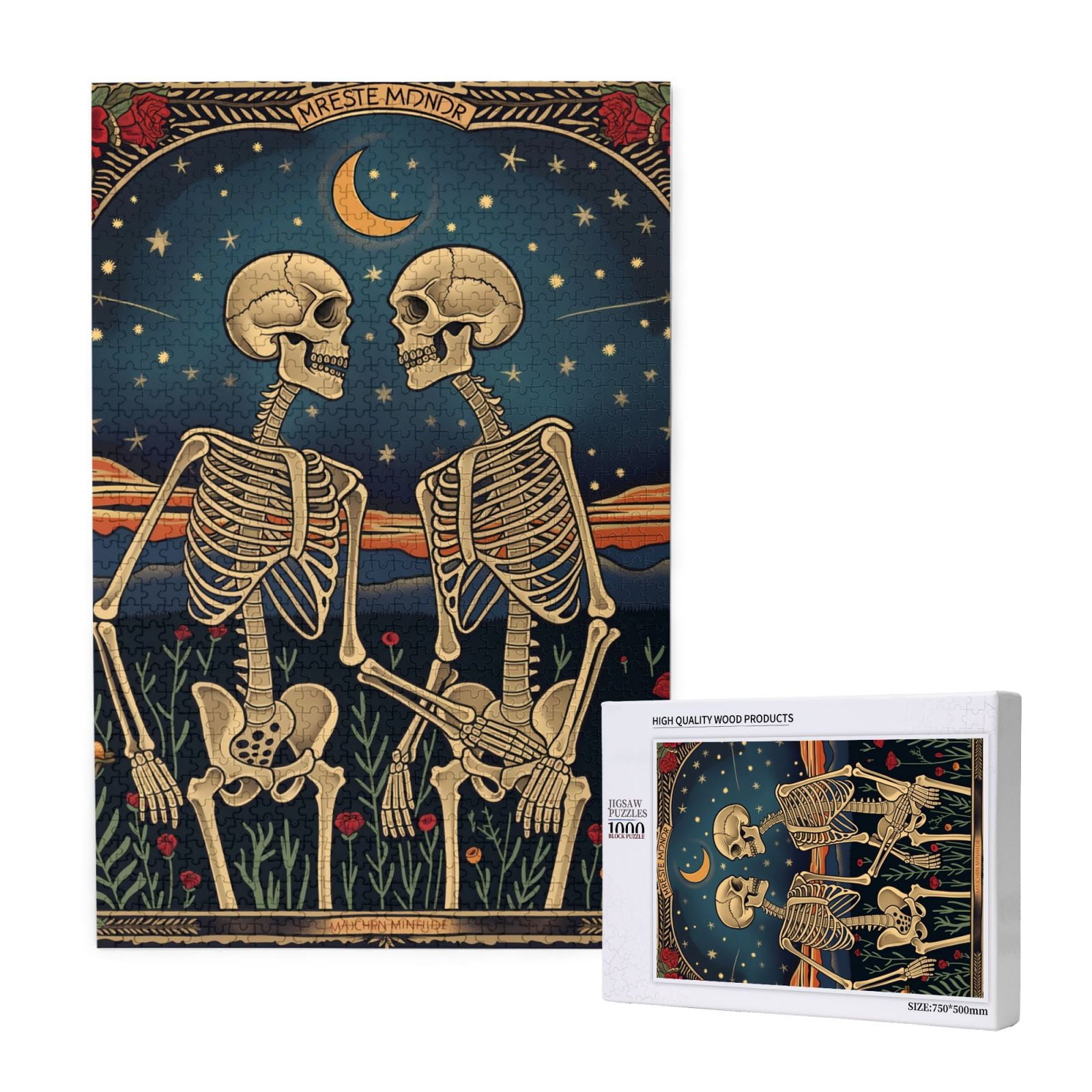 Disketp Romantic Skeletons Under Moon Custom Puzzle Personalized ...