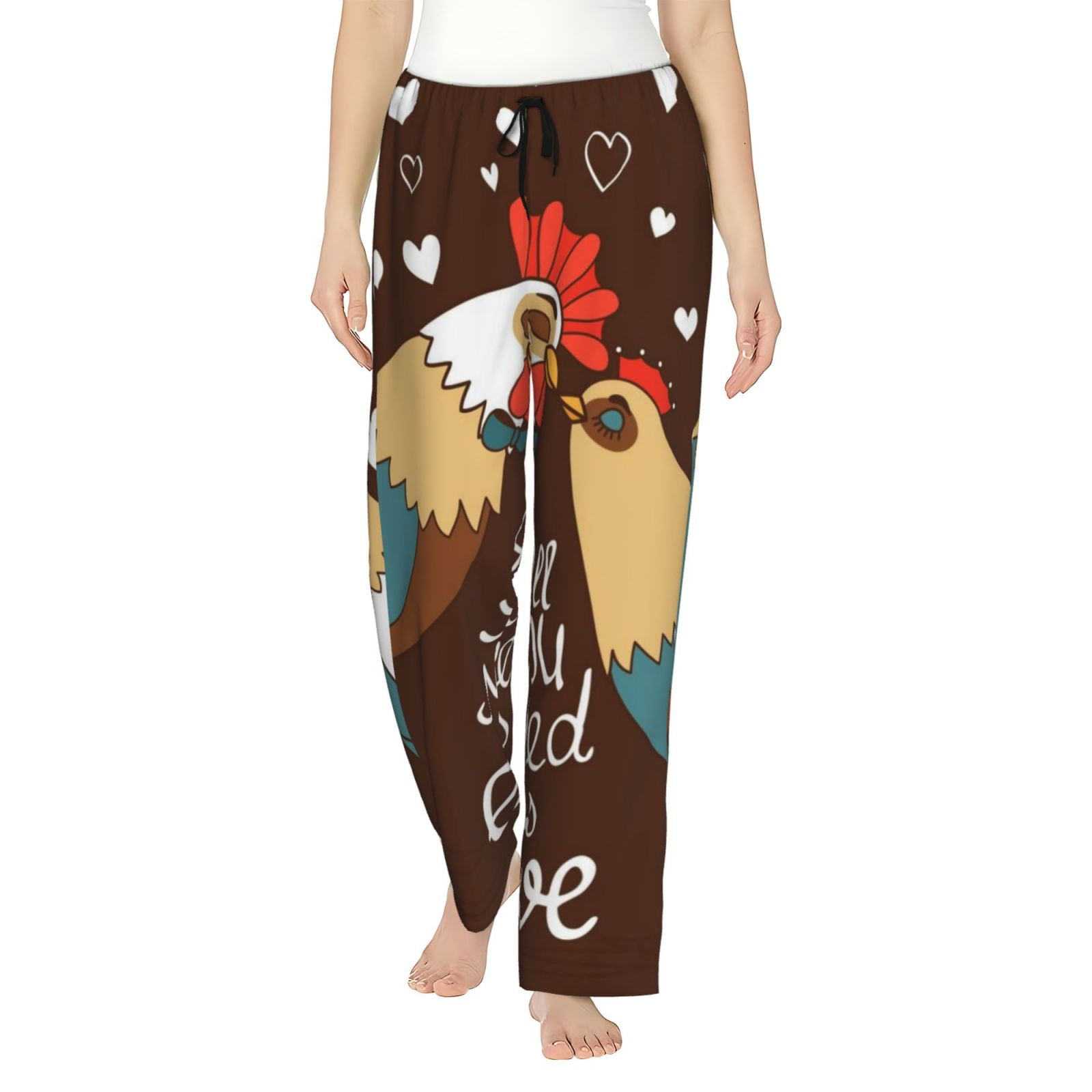 Disketp Rooster And Chicken Print Women'S Comfy Pajama Pants Casual ...