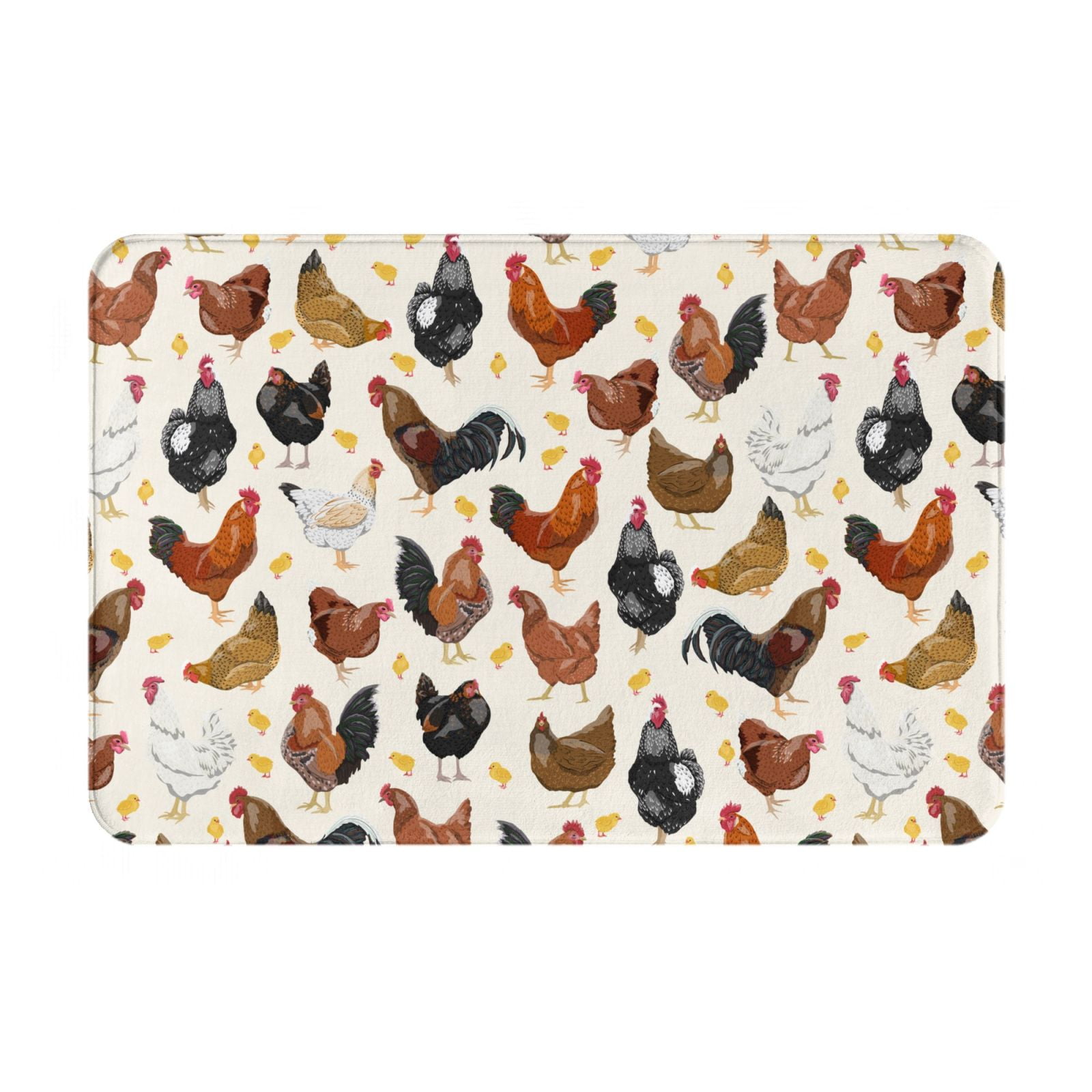 Disketp Roosters And Chickens Mat For Front Door Outside - Doormat ...