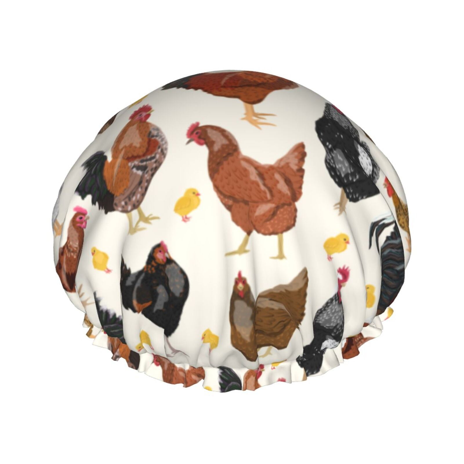 Disketp Roosters And Chickens Shower Caps,Reusable Shower Cap For Women ...