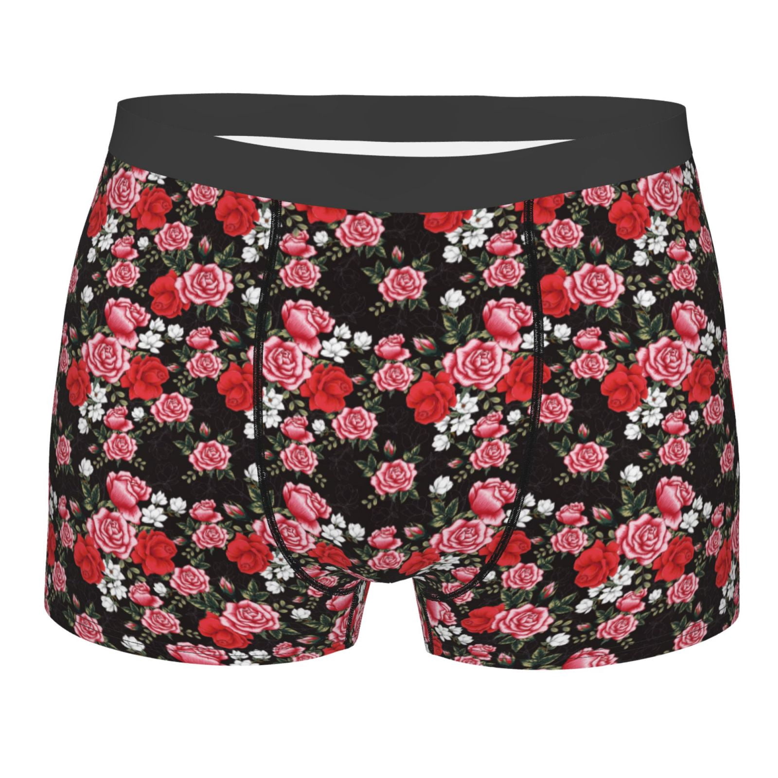 Disketp Rose Flowers Men's Boxer Briefs,Soft and Breathable Cotton ...