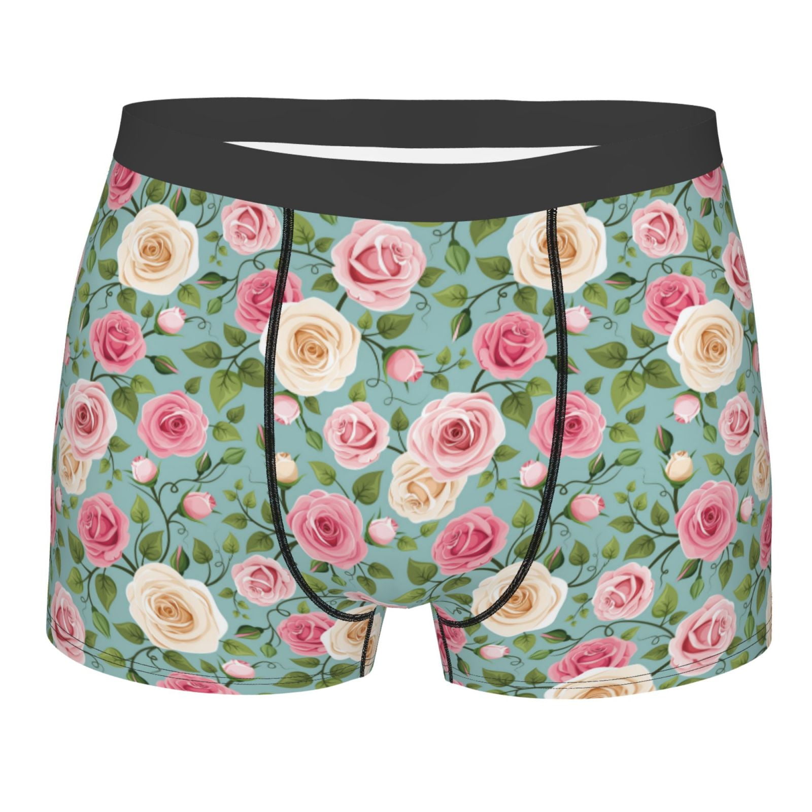 Disketp Rose Flowers Men's Boxer Briefs,Soft and Breathable Cotton Underwear with ComfortFlex ...