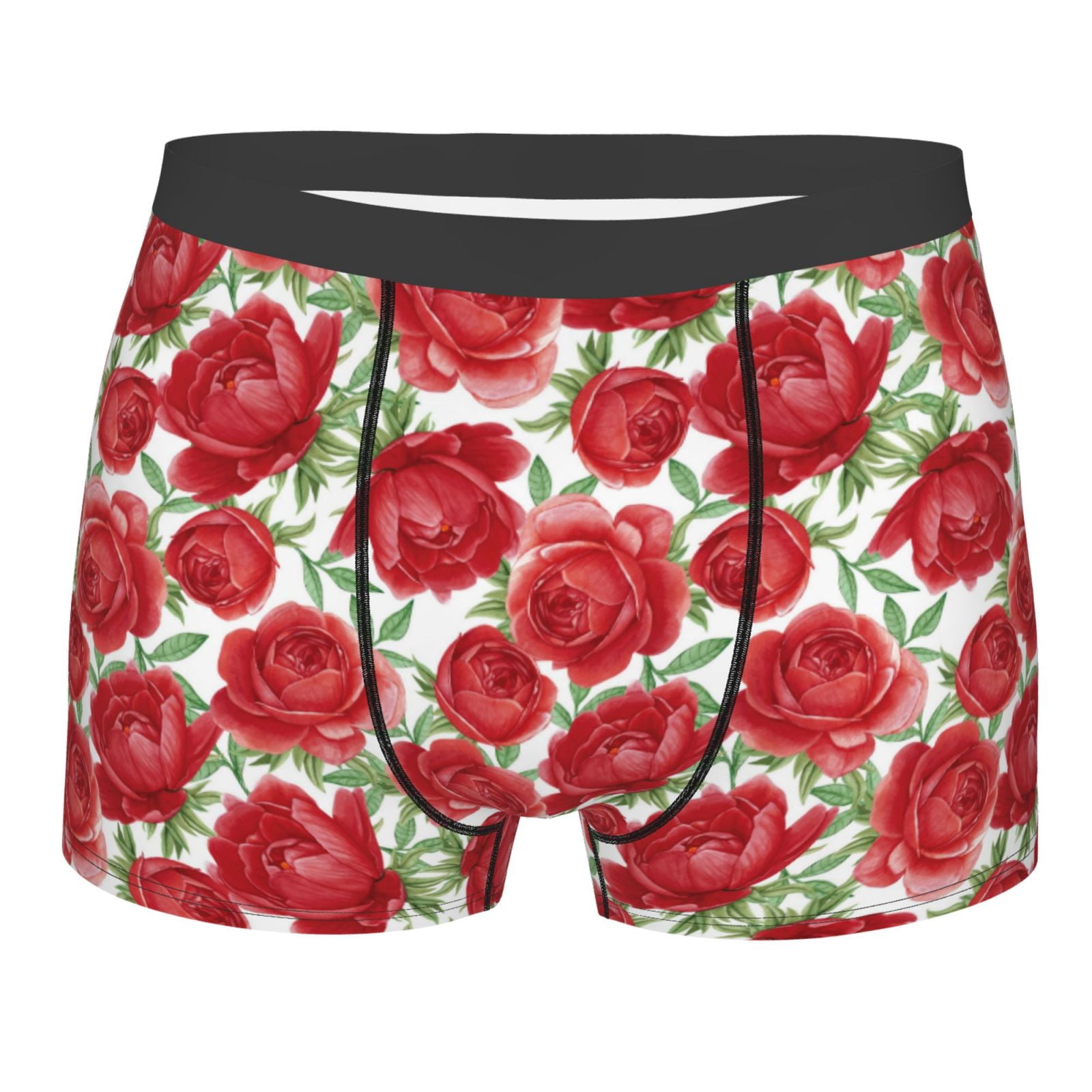 Disketp Rose Flowers Men's Boxer Briefs,Soft and Breathable Cotton ...