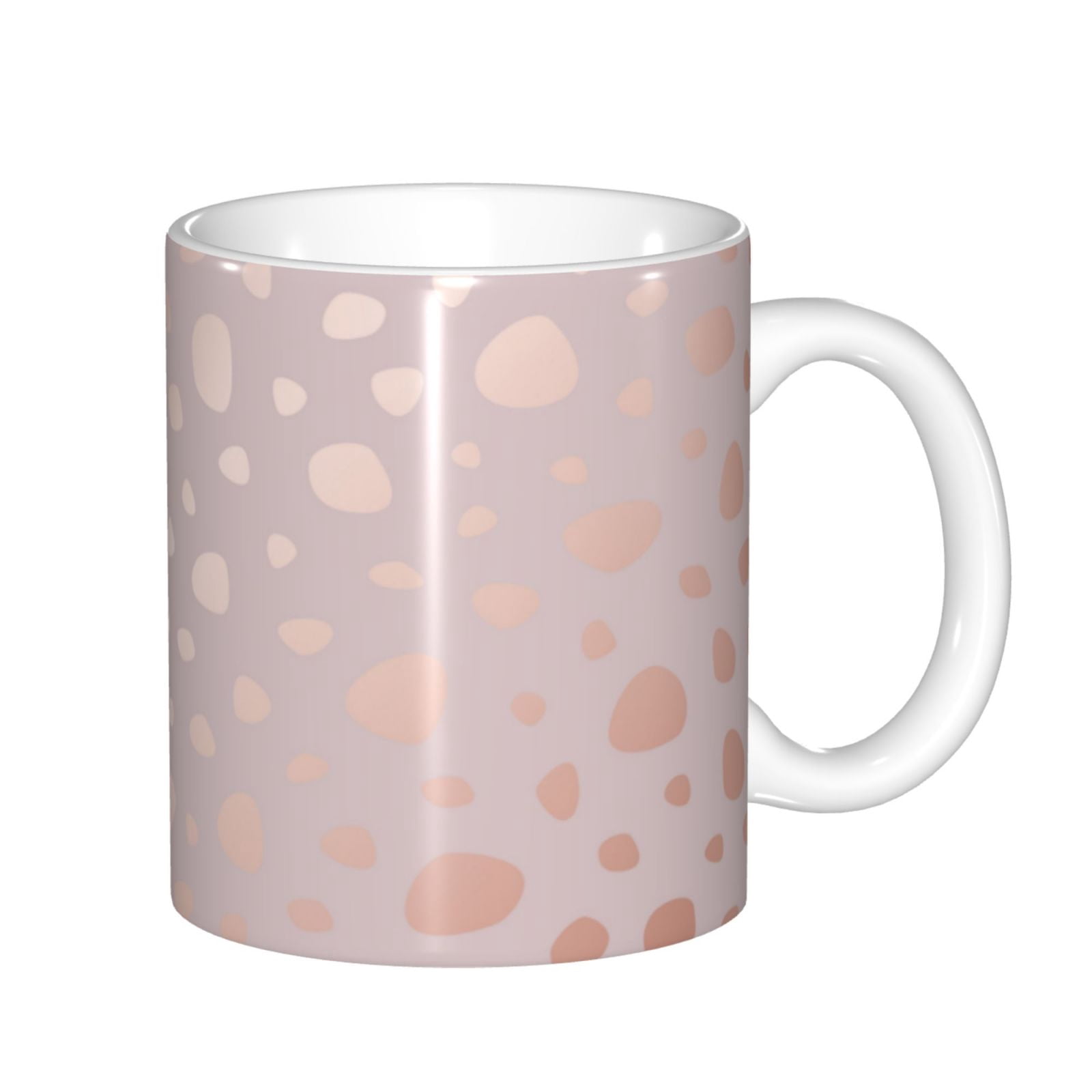 Disketp Rose Gold Abstract Spots 1 Large Coffee Mug with Handle Tea Cup ...