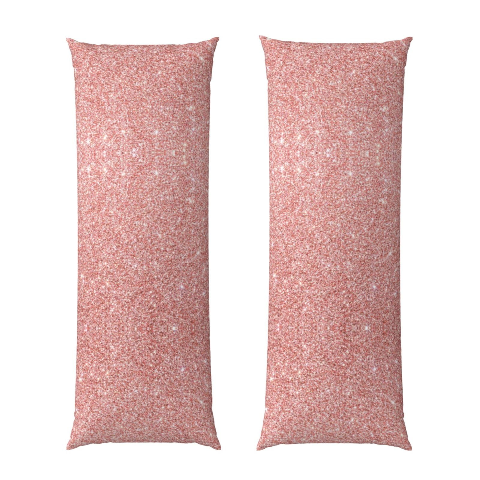Disketp Rose Gold Pink Glitter Print Body Pillow Cover - Super Soft ...