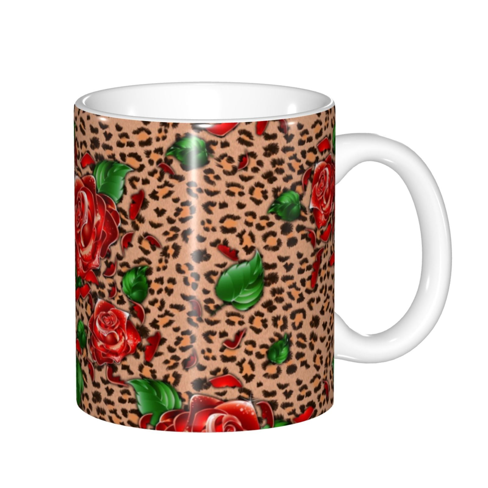 Disketp Rose Mix Leopard 1 Large Coffee Mug with Handle Tea Cup Novelty ...