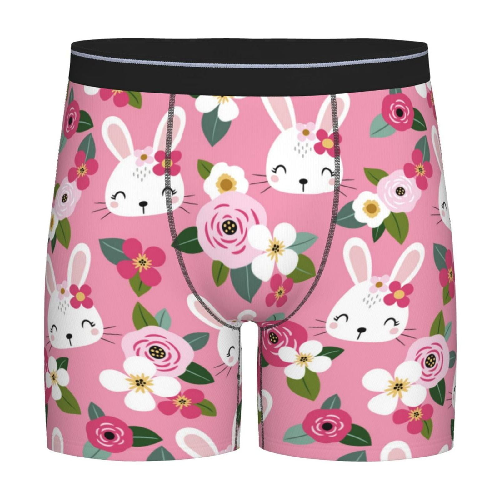 Disketp Rose Rabbit Men's Boxer Briefs Men’s Underwear Boxer Briefs for ...