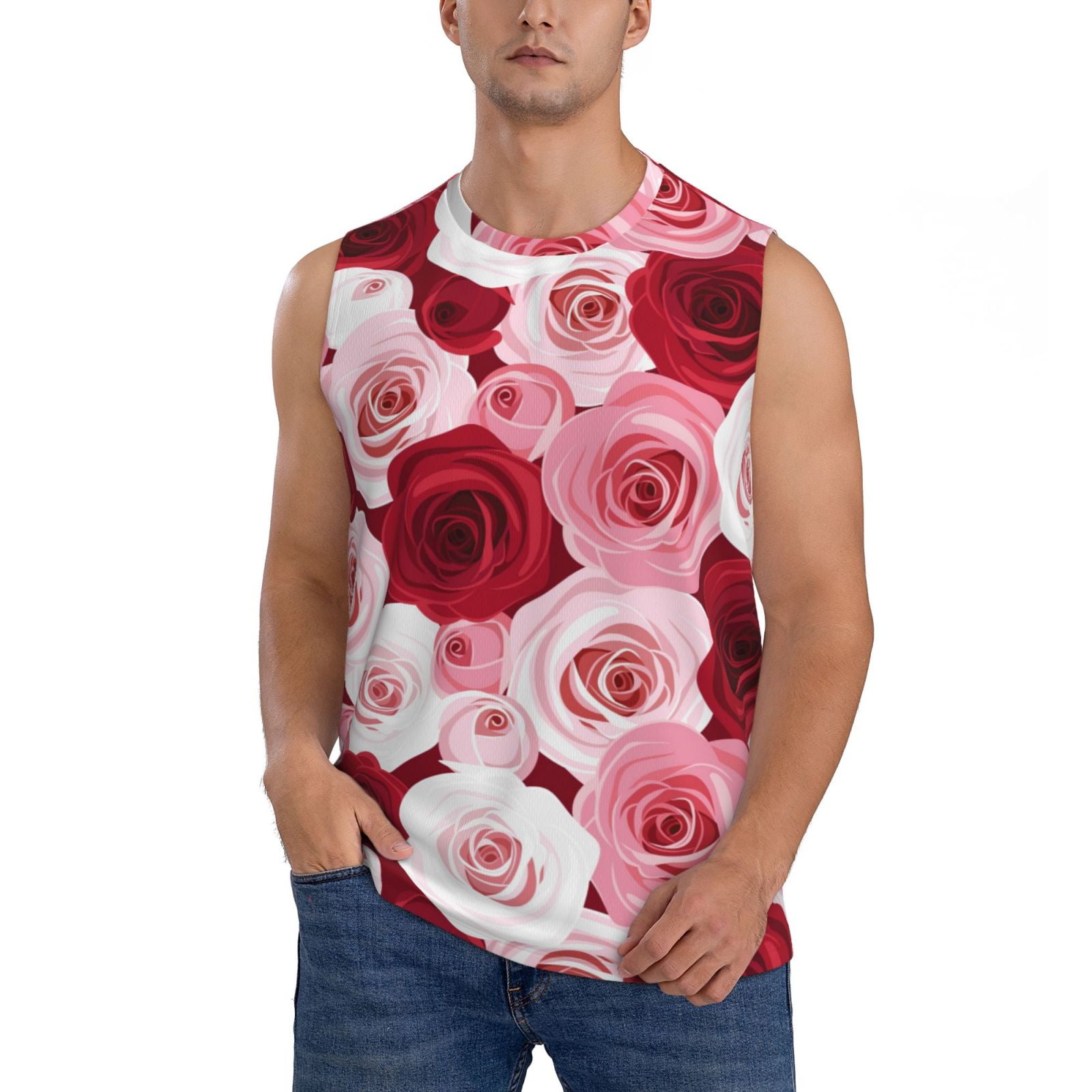 Disketp Rose Sleeveless Tshirts For Men, Muscle Shirts For Men Dry Fit ...