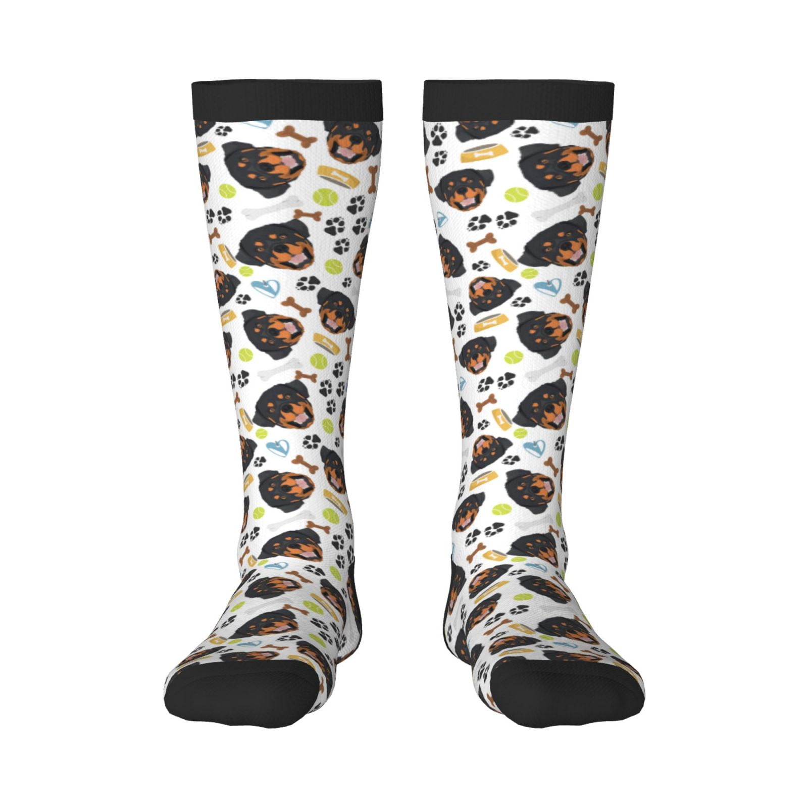 Disketp Rottweiler Print Unisex Contrast Color Stockings Lightweight ...