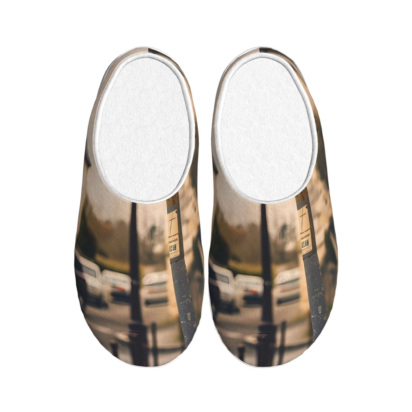 Disketp Rustic French Signpost Women's Men's Slippers Plush Slip-On ...