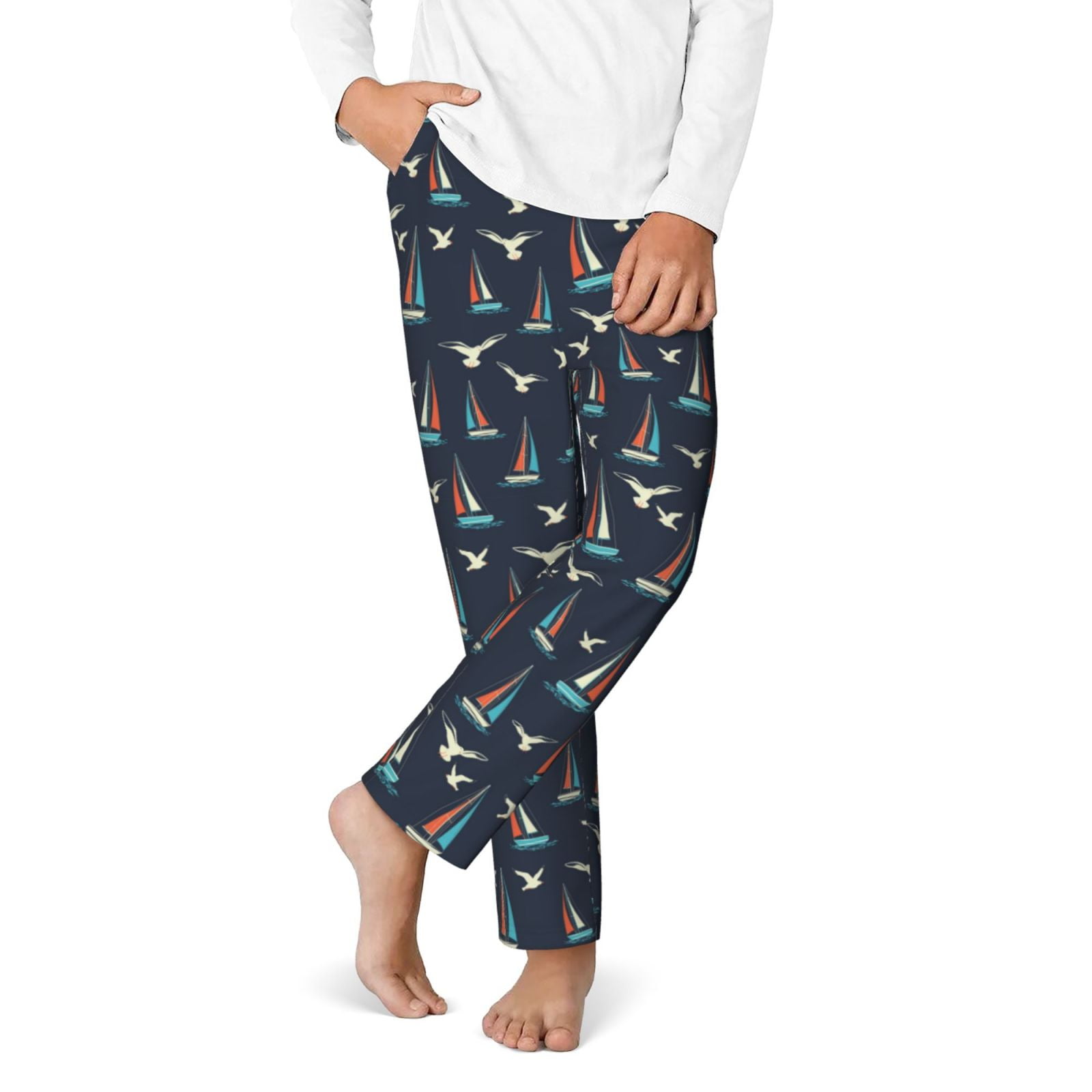 Disketp Sailboat And Seagull for Teenagers' Pajama Pants ,Lounge Pants ...