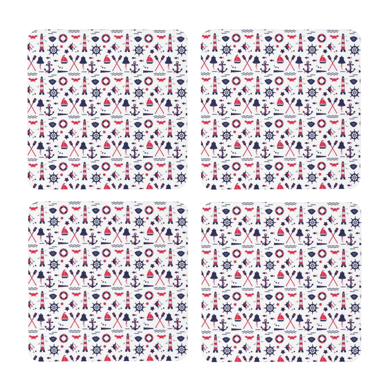 Disketp Sailing Marine Travel MDF Cork Coaster 4 Pcs - Absorbent ...