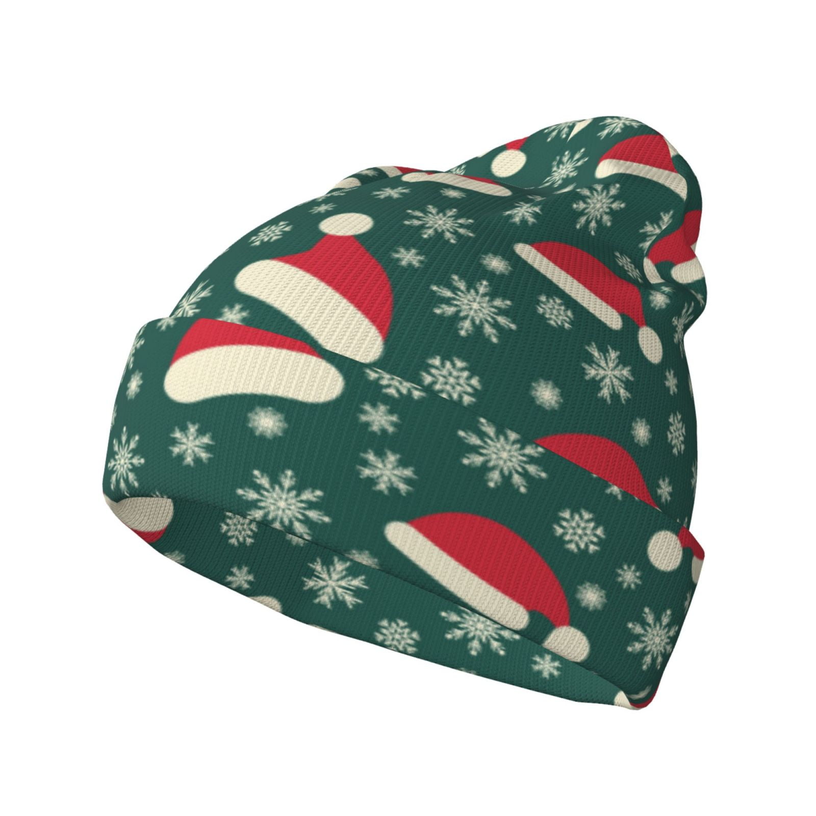 Disketp Santa Hat Joy Green Festive Winter Beanie for Men Women Beanie ...