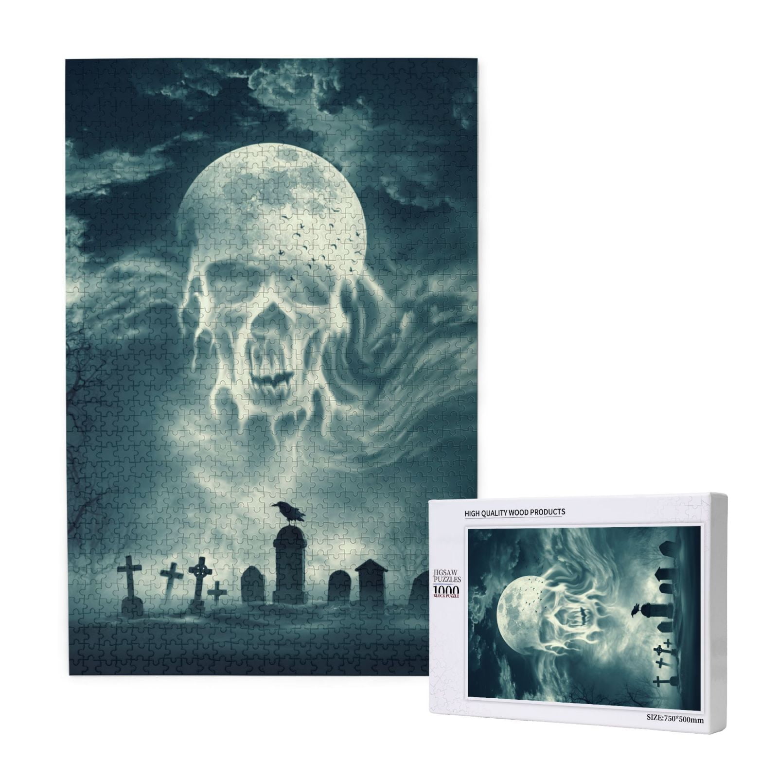 Disketp Scary Moon And Clouds Custom Puzzle Personalized Puzzles 1000 ...