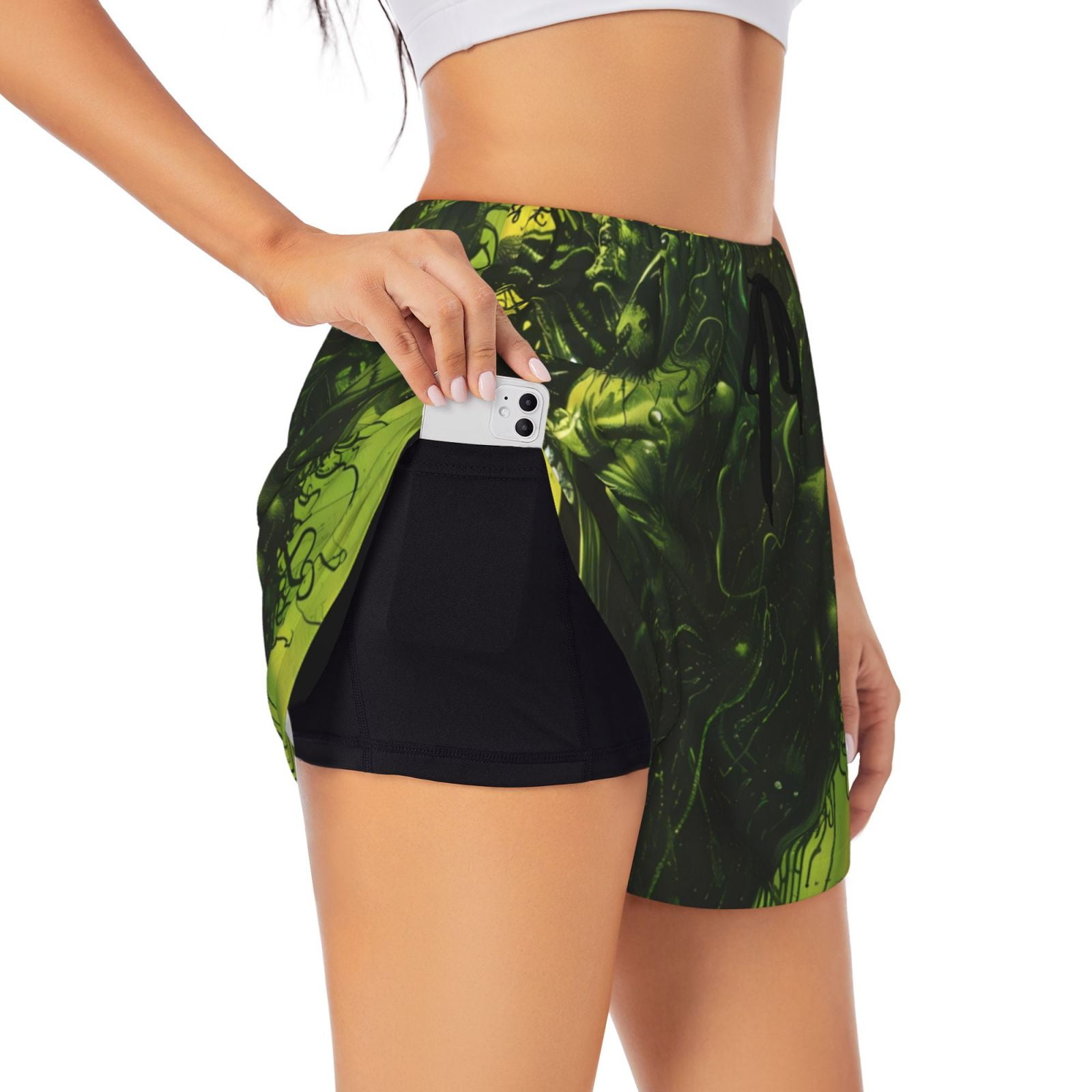 Disketp Screaming Horror Art Women's Shorts Workout Shorts for Athletic ...