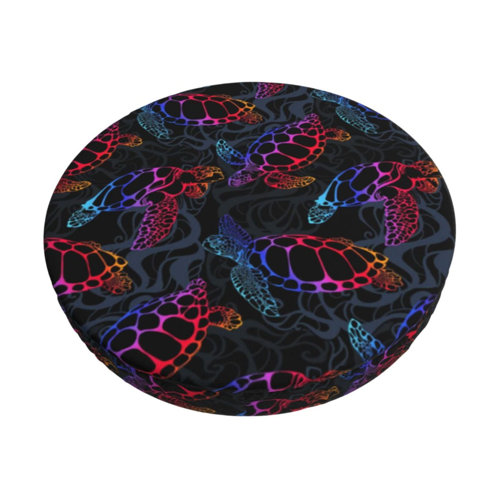Disketp Sea Turtle Stool Covers Round, Super Soft Round Bar Stool ...