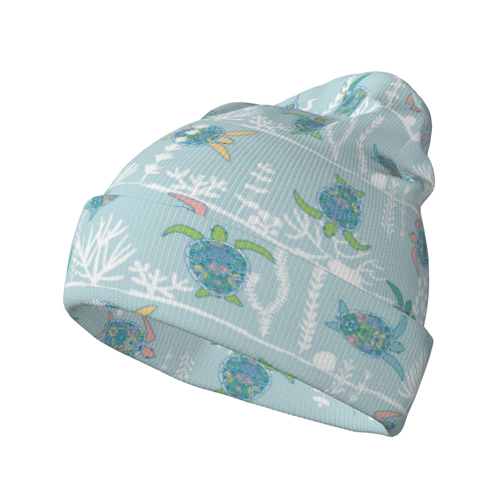 Disketp Sea Turtle Winter Beanie for Men Women Beanie Knit Hat Cuffed ...