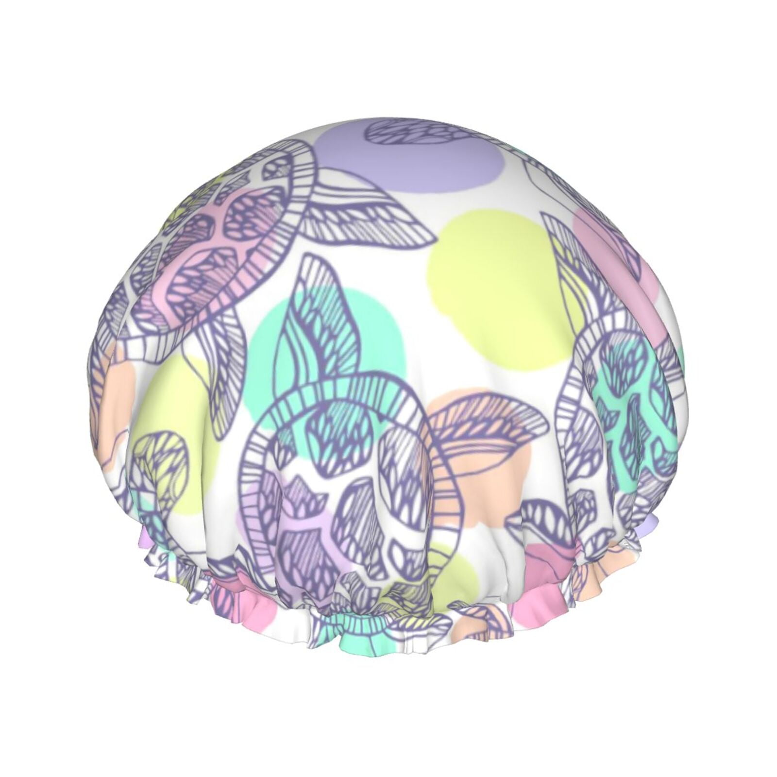 Disketp Sea Turtles Shower Caps,Reusable Shower Cap For Women, Double ...