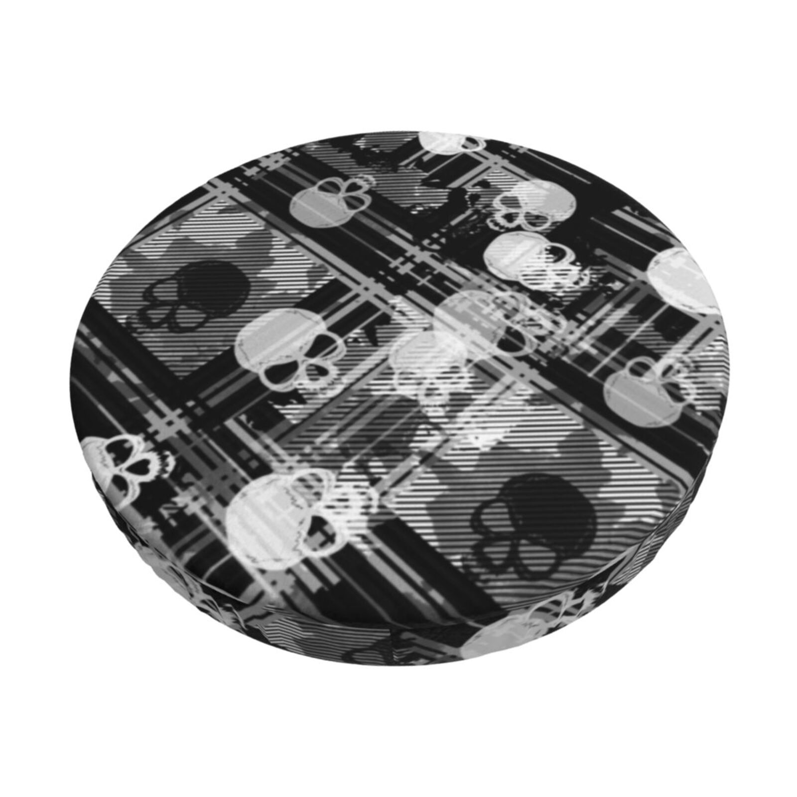 Disketp Seamless Pattern With Skulls Stool Covers Round, Super Soft ...