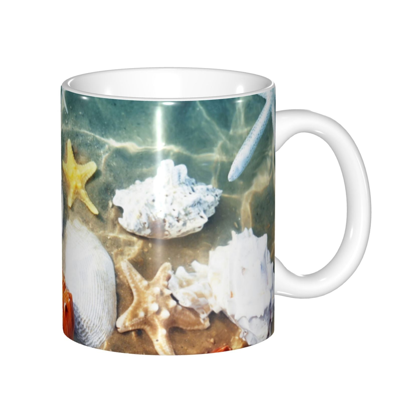 Disketp Seashell On The Beach Large Coffee Mug with Handle Tea Cup ...
