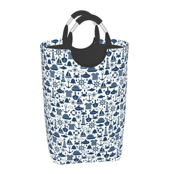 Disketp Seaside Primary Color Square Laundry Bag Large Collapsible ...