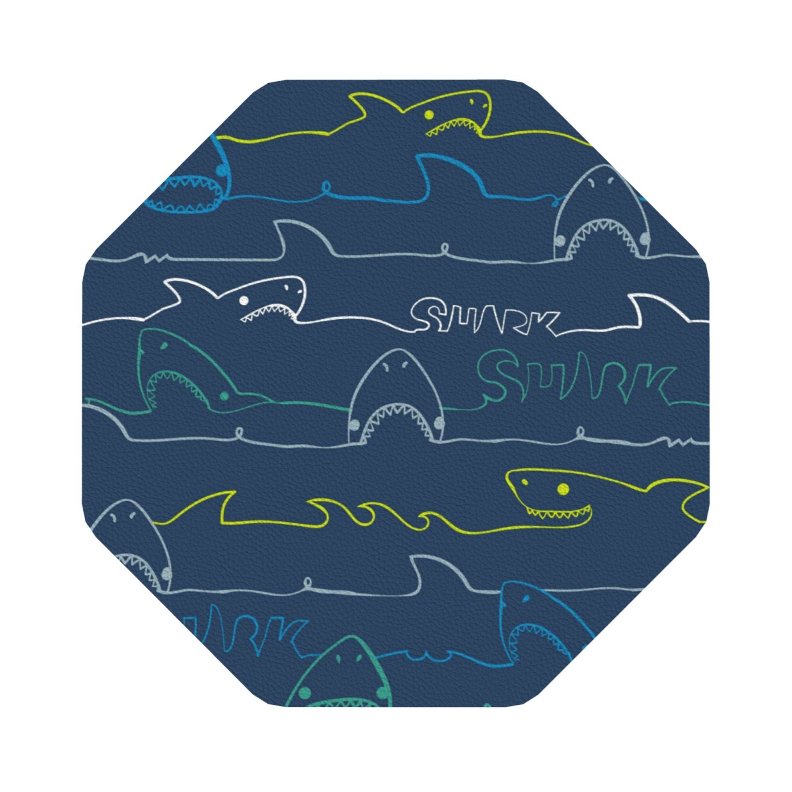 Disketp Shark Funny Coasters,6 Pcs Leather Coasters With Holder ...