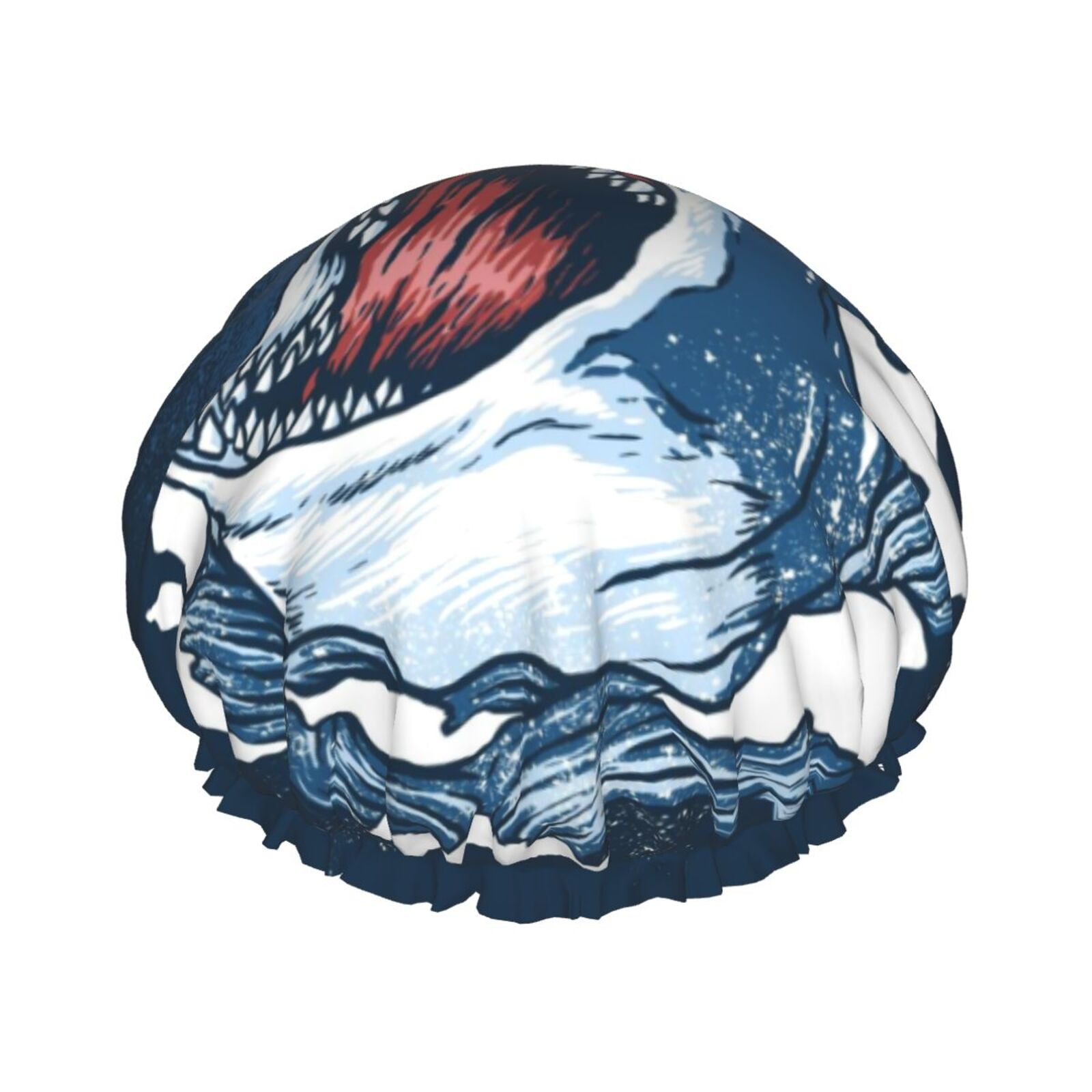 Disketp Shark Shower Caps,Reusable Shower Cap For Women, Double Layer ...