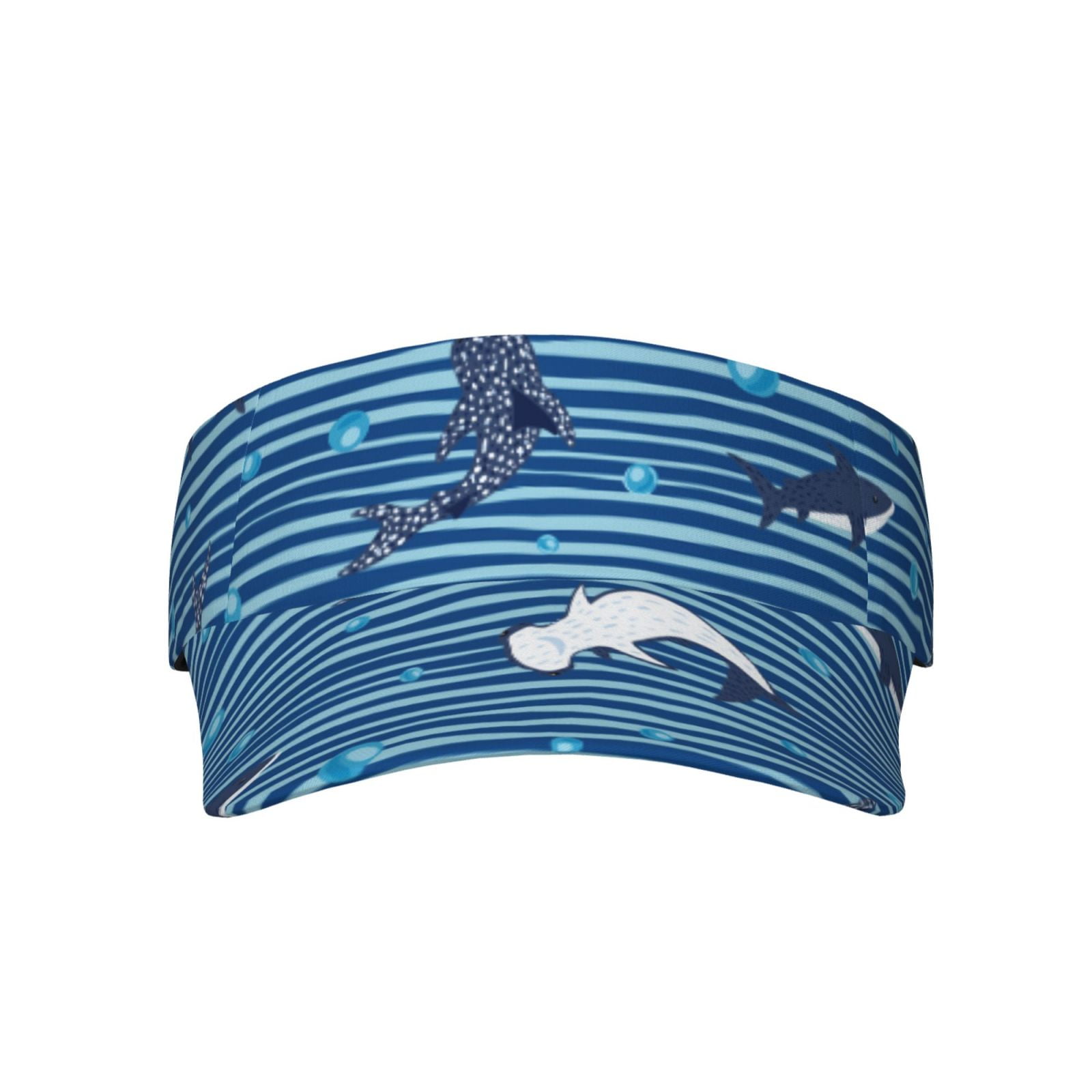 Disketp Sharks On White Blue Striped Sun Visors For Women Men Unisex Tennis Golf Visor Hat ...