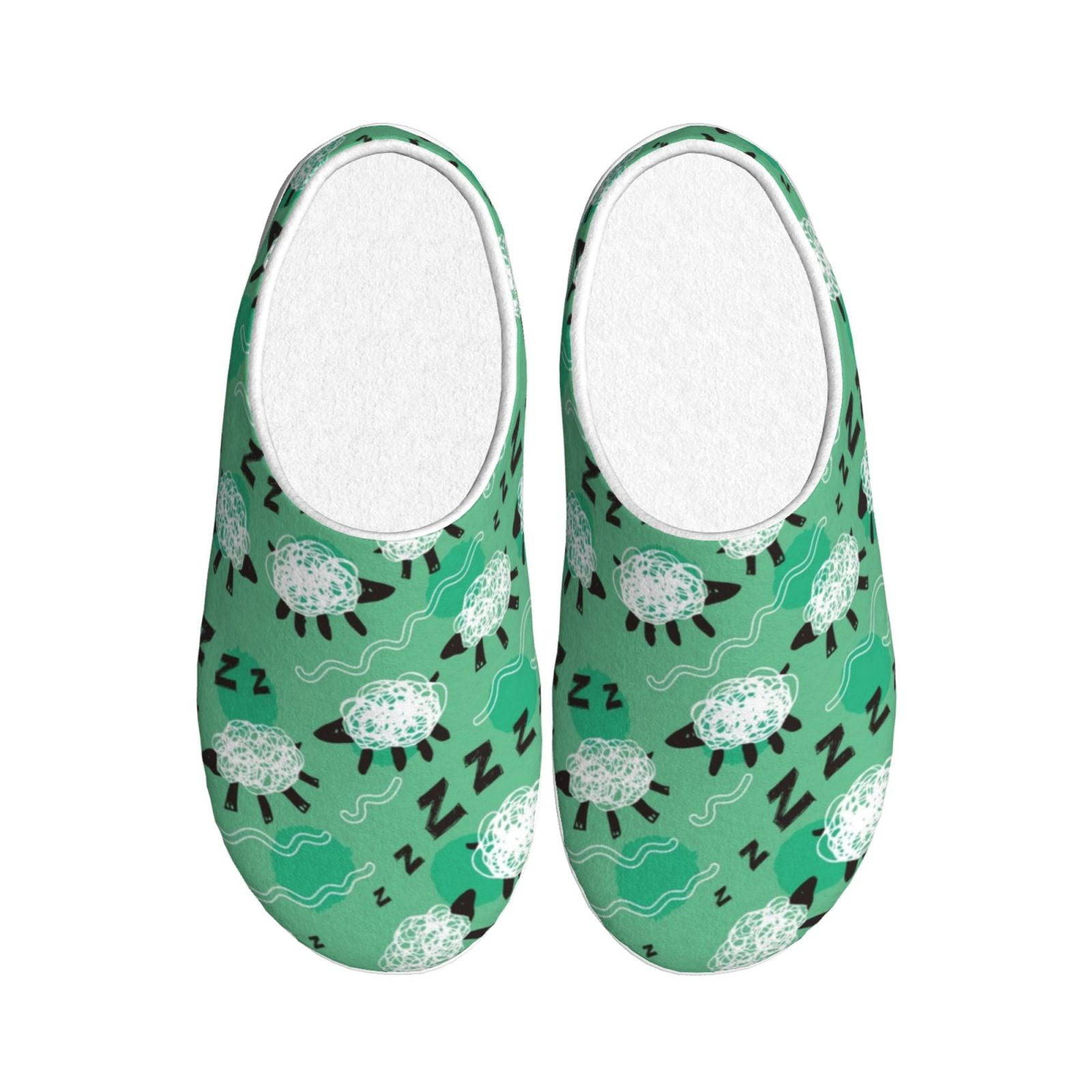 Disketp Sheep Zzz Women's Men's Slippers Plush Slip-On House Slipper ...