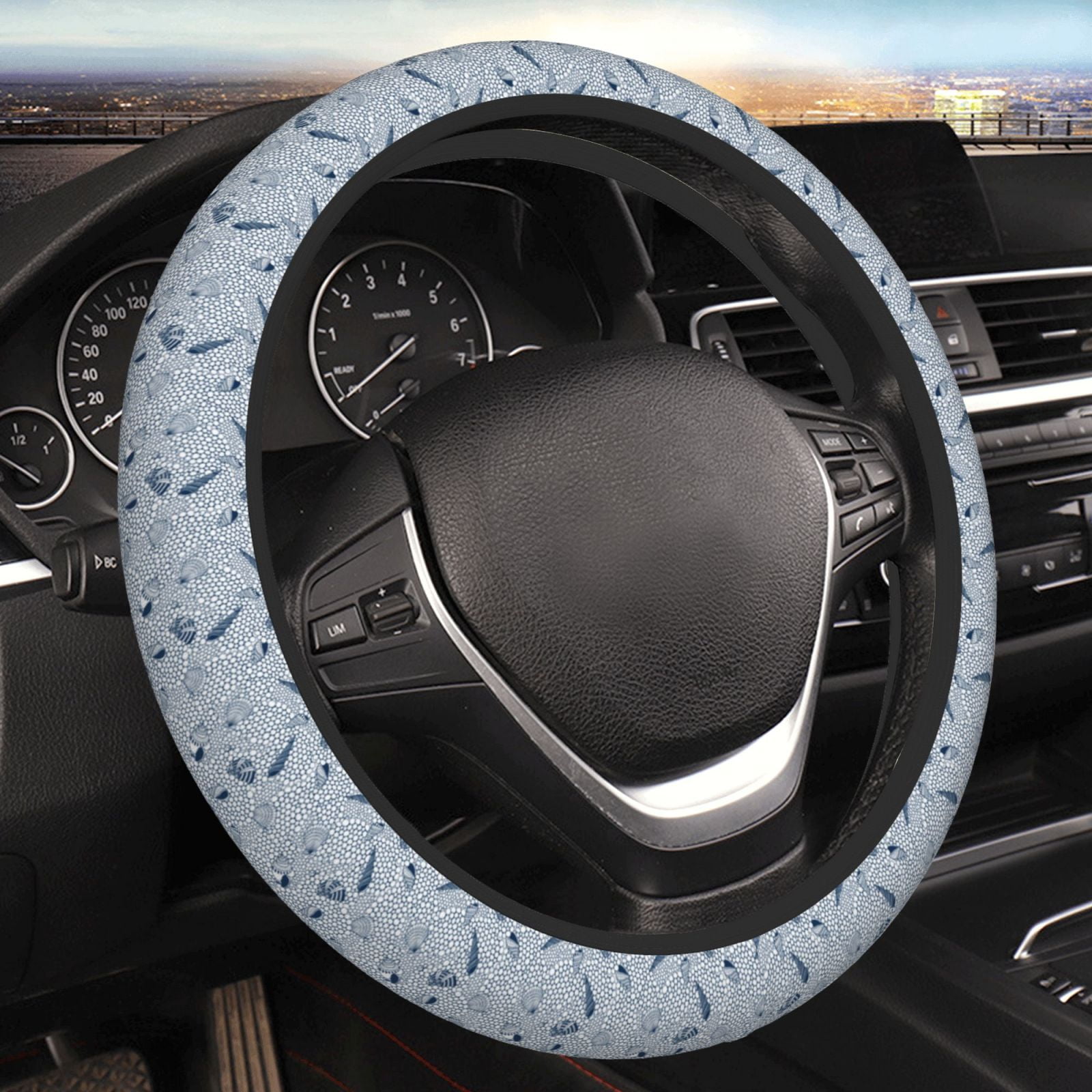 Disketp Shells And Sand Elastic Microfiber Steering Wheel Cover for ...