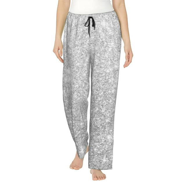 Disketp Silver Glitter Print Women'S Comfy Pajama Pants Casual ...