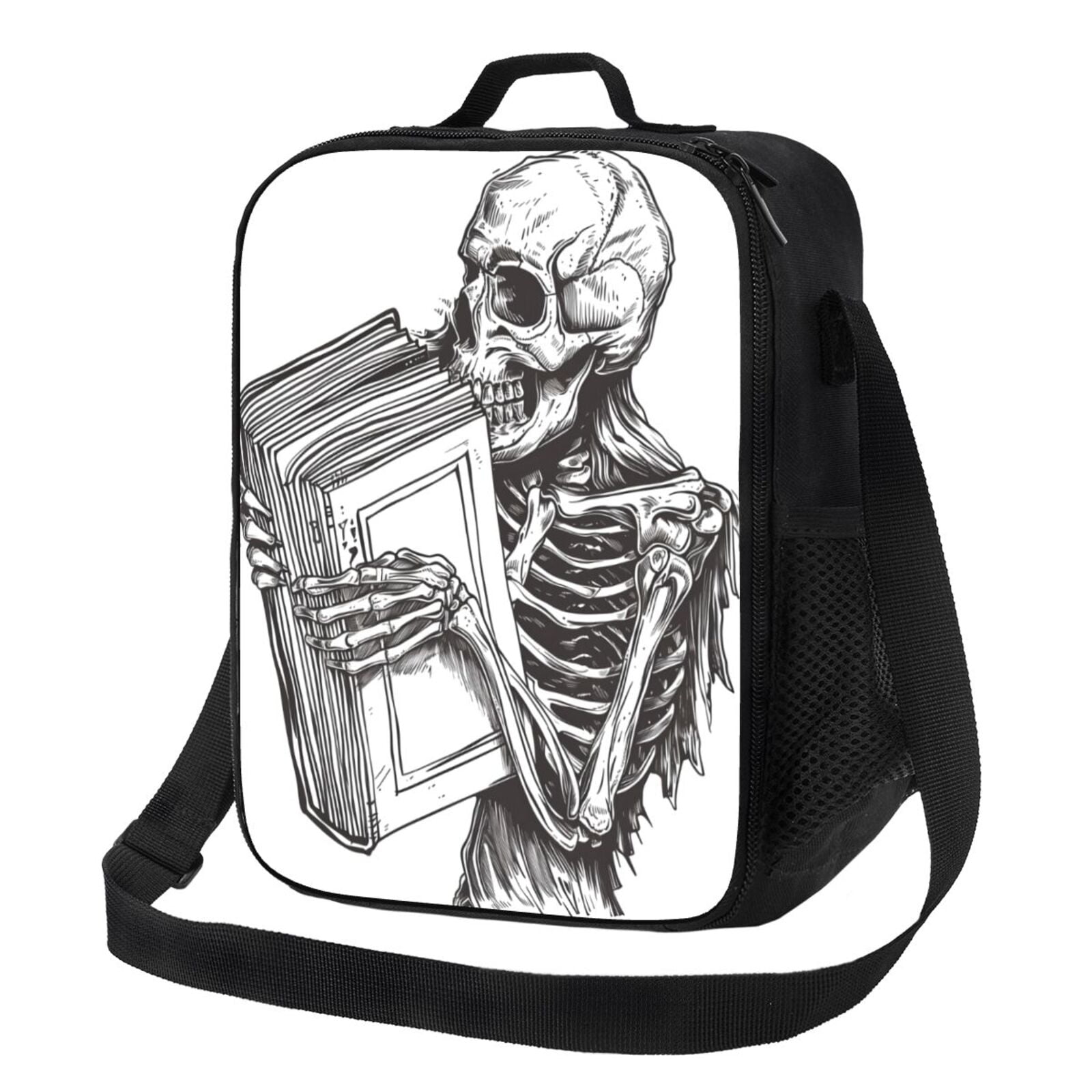 Disketp Skeleton Book Lover Insulated Lunch Bag Lunch Box - Lunch Bag ...