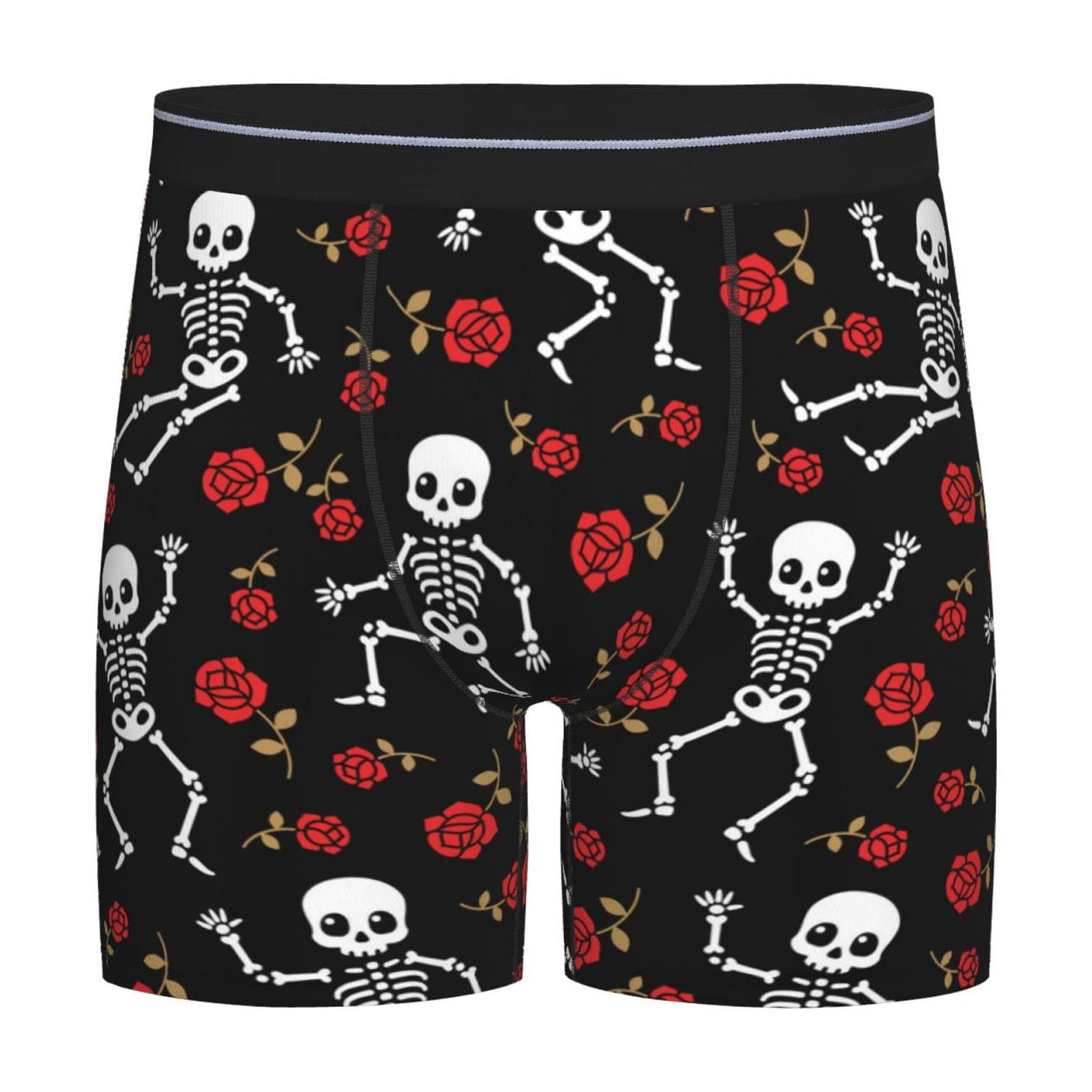 Disketp Skeleton with Roses Men's Boxer Briefs Men’s Underwear Boxer ...