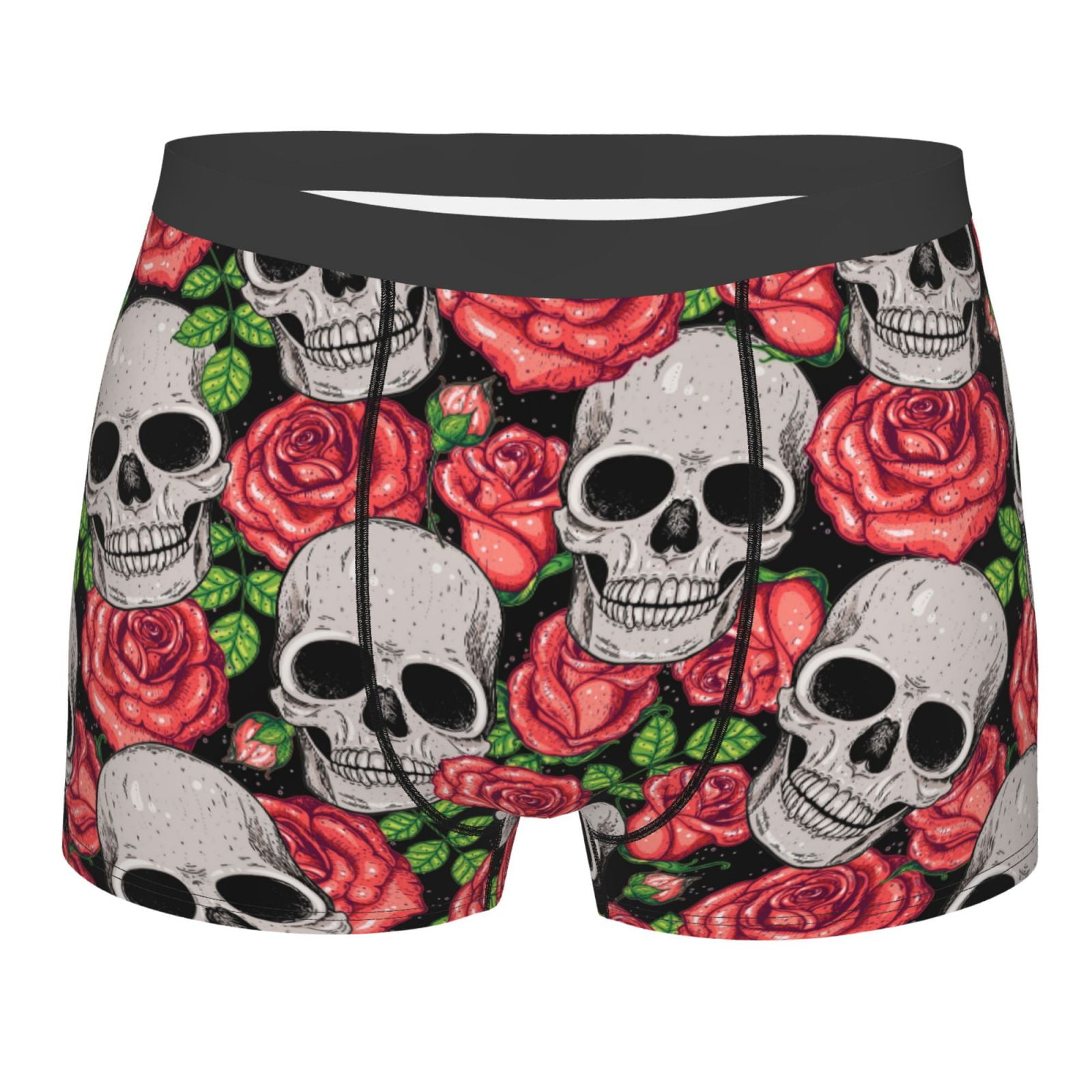 Disketp Skull And Roses Men'S Boxer Briefs,Soft And Breathable Cotton ...