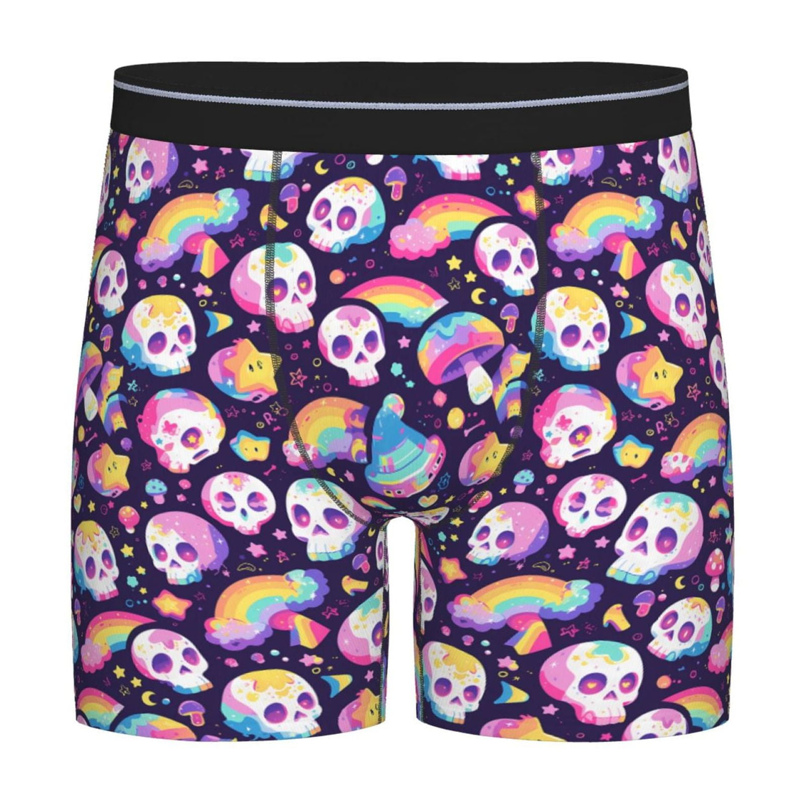 Disketp Skull colorful mushroom rainbow Men's Boxer Briefs Men’s ...
