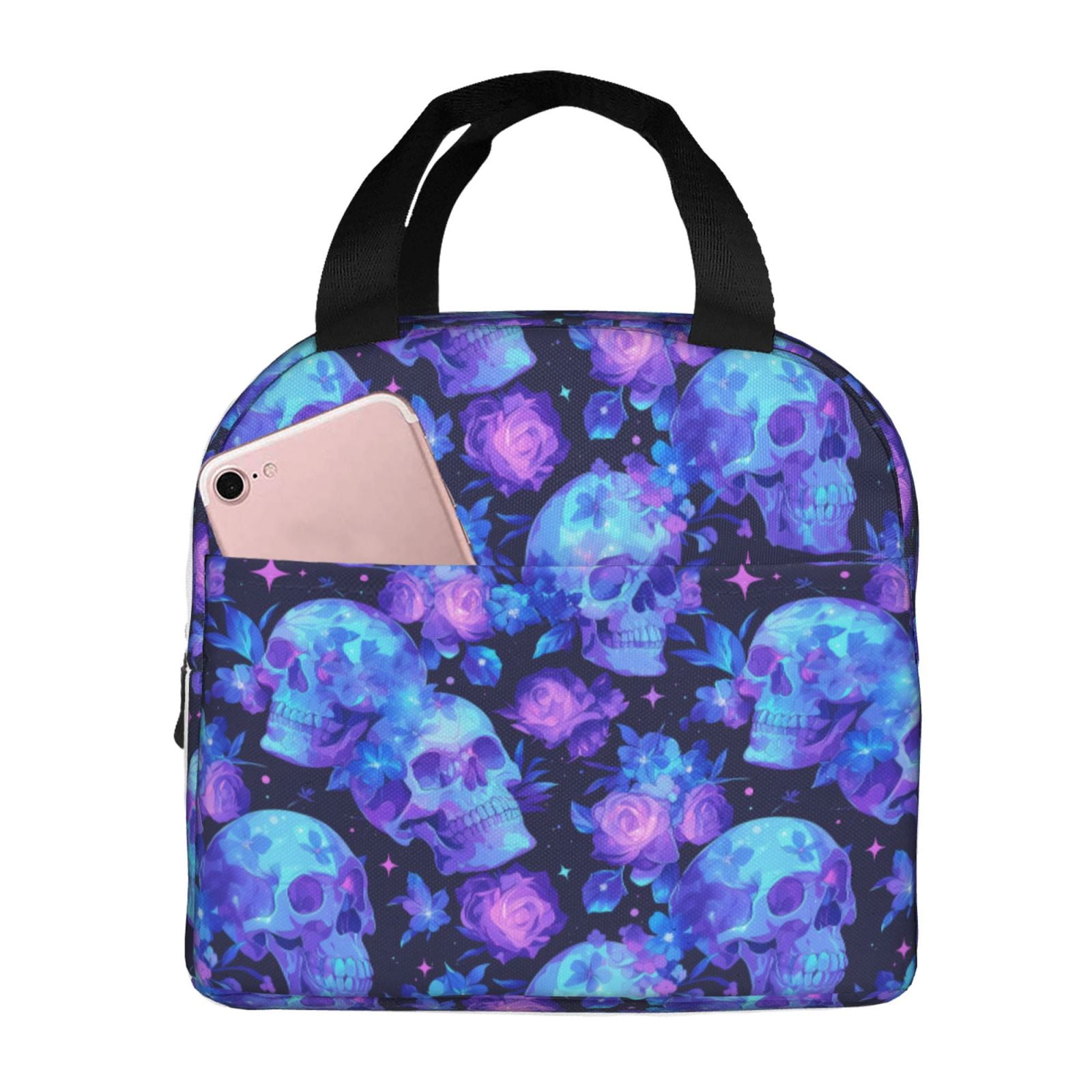 Disketp Skull flower star sky Lunch Bag for Women Men, Leakproof ...