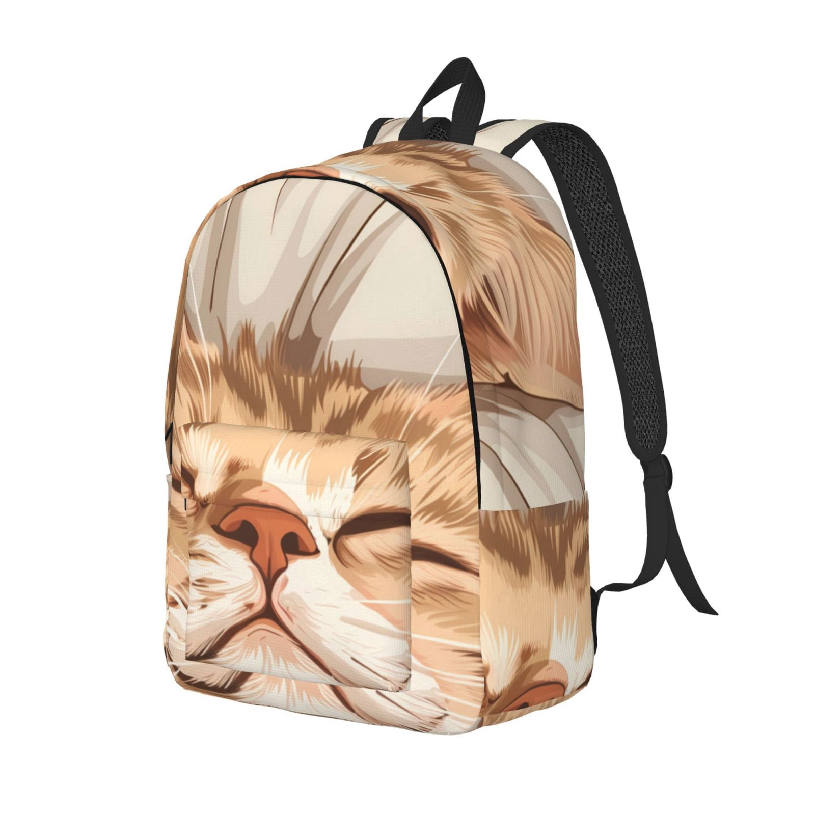 Disketp Sleeping Cat In Blanket Canvas Backpack Lightweight Travel ...