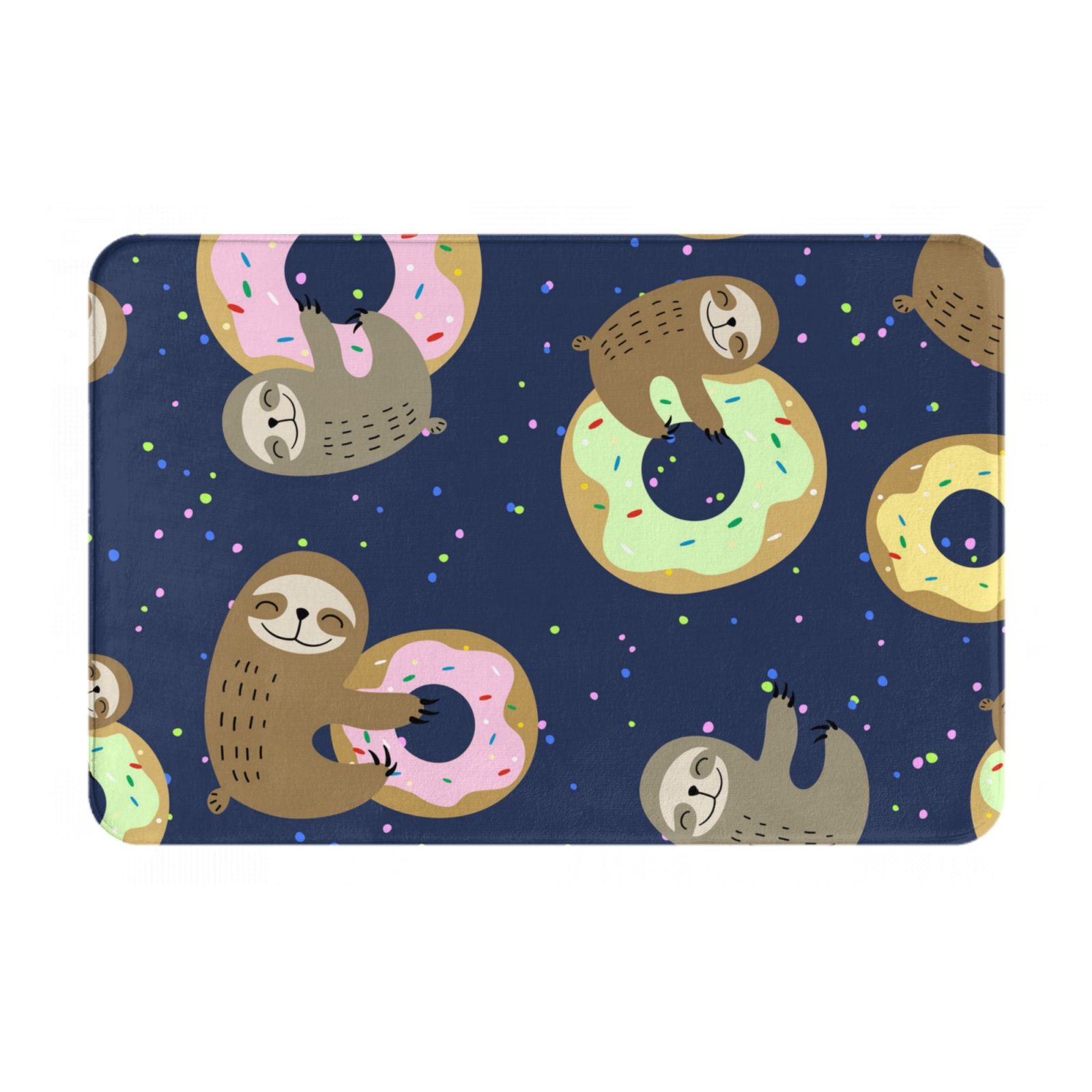 Disketp Sloth With Donuts Mat For Front Door Outside - Doormat Outdoor ...