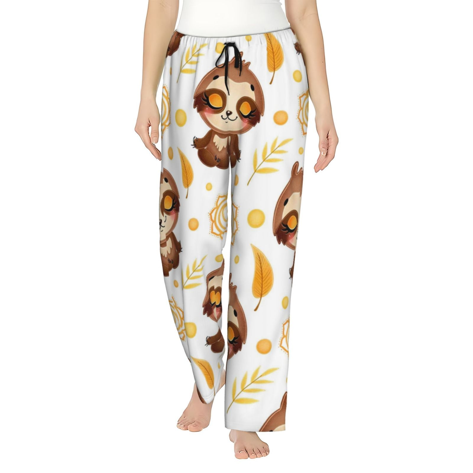 Disketp Sloth Yoga Print Women'S Comfy Pajama Pants Casual Drawstring ...