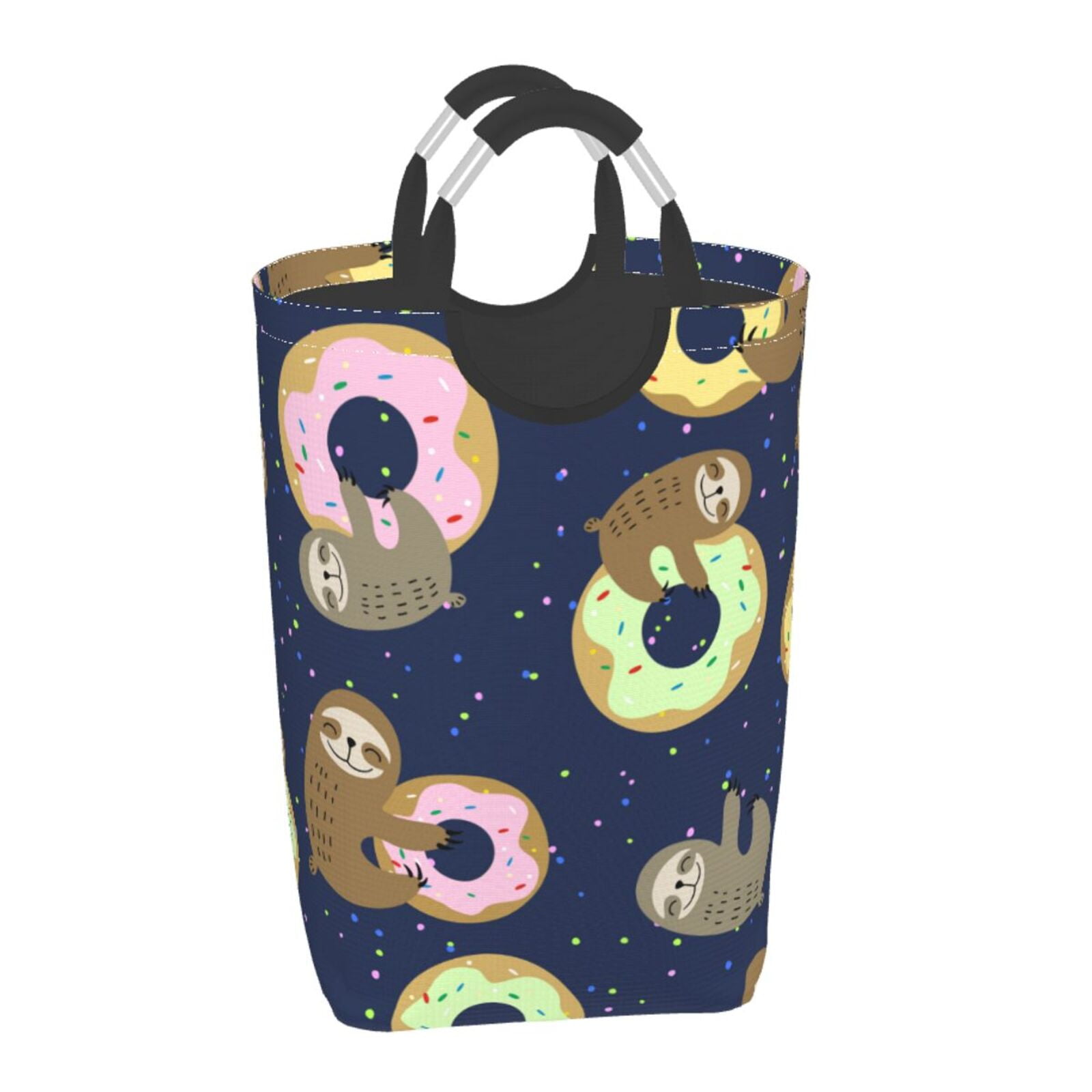 Disketp Sloth with Donuts Square Laundry Bag Large Collapsible Dirty ...
