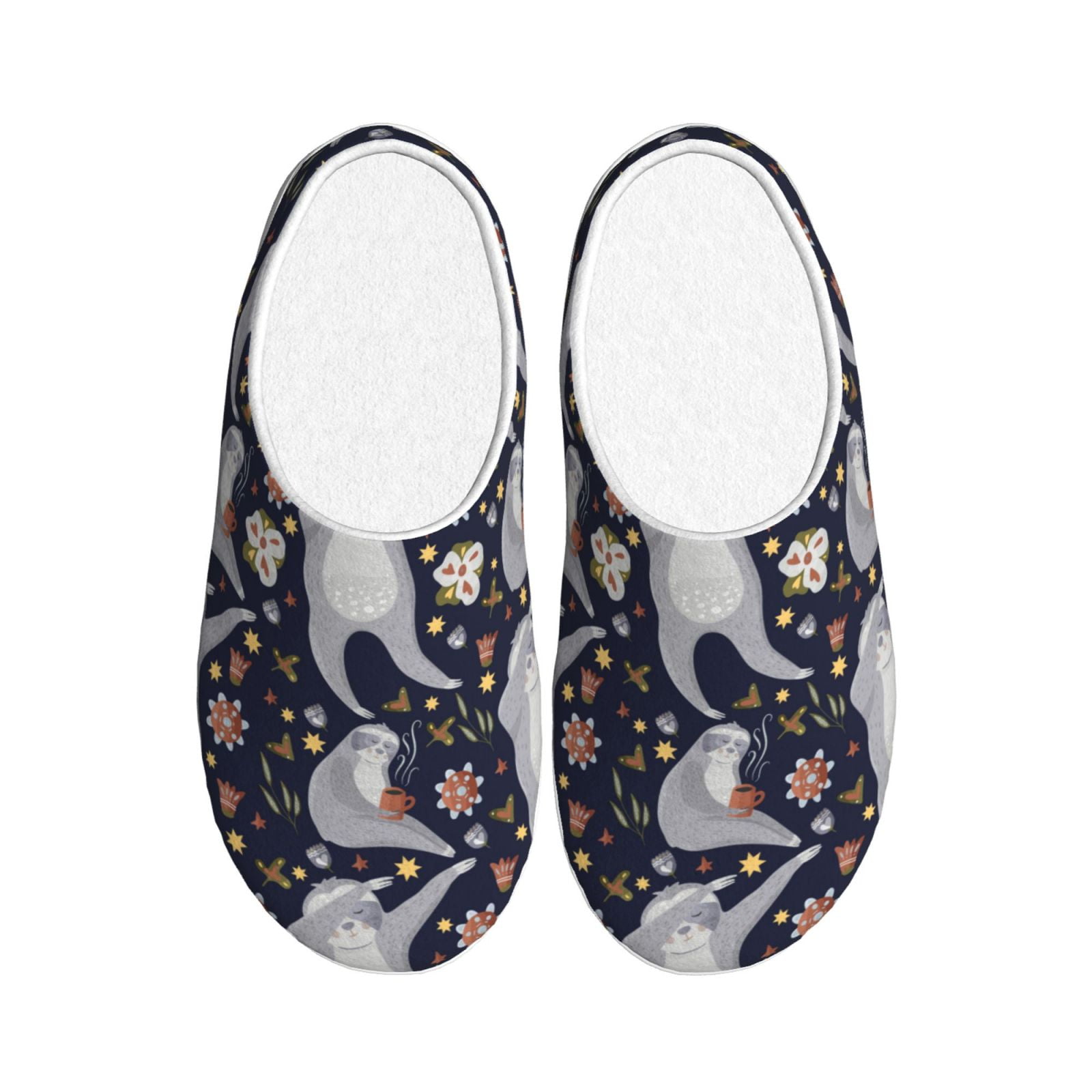 Disketp Sloths Dancing Women's Men's Slippers Plush Slip-On House ...