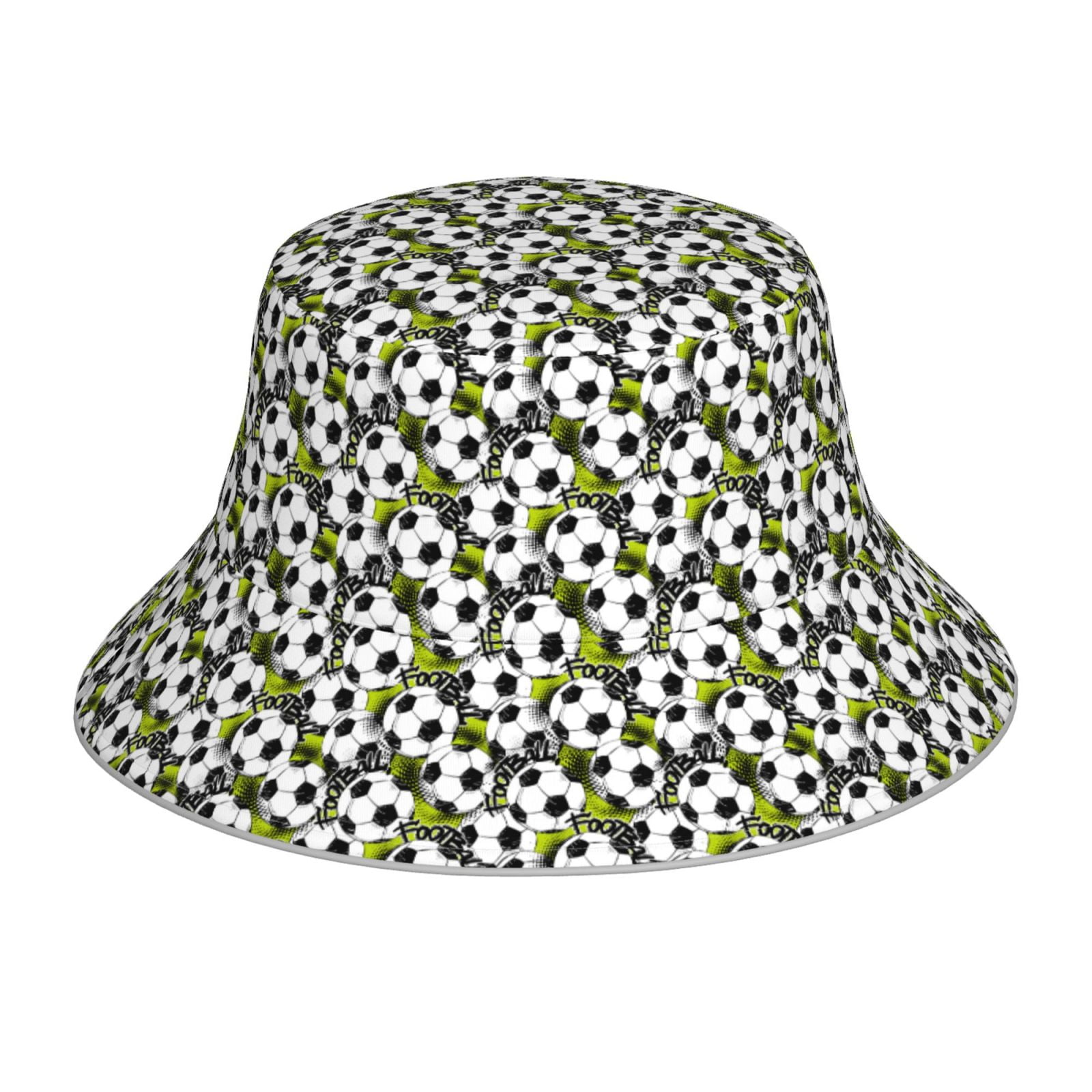 Disketp Soccer And Football Print Reflective Bucket Hat Beach Hat ...