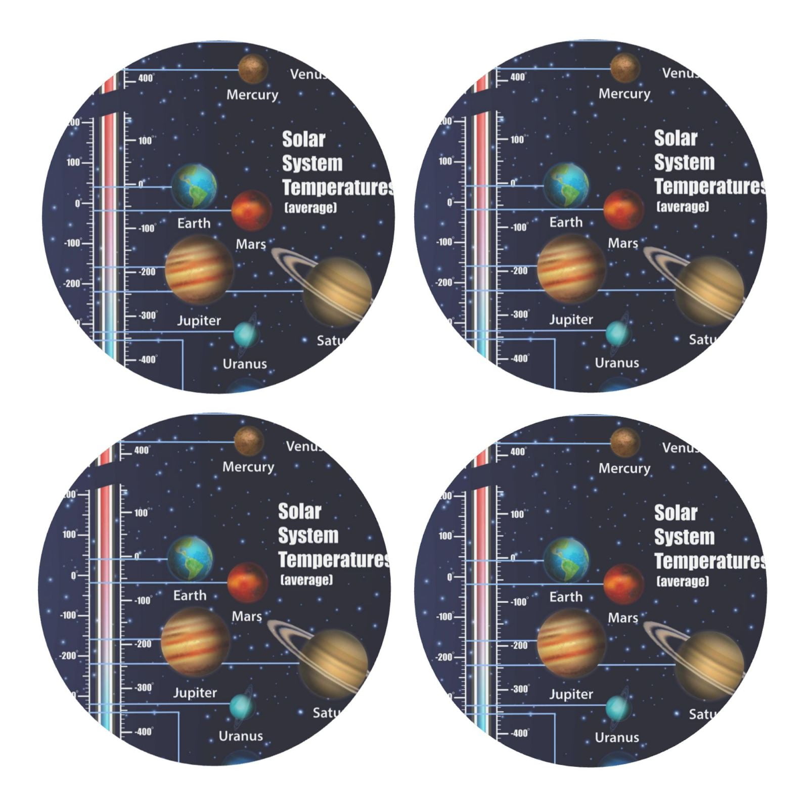 Disketp Solar System MDF Cork Coaster 4 Pcs - Absorbent Beverage ...