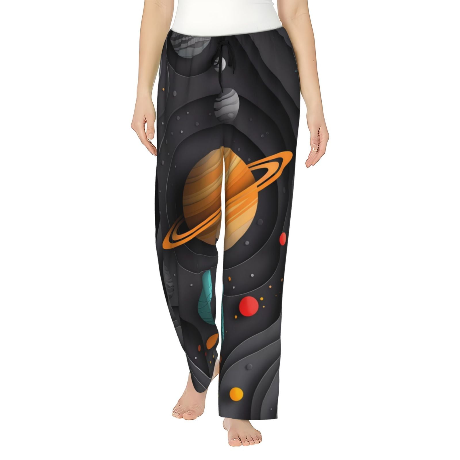 Disketp Solar System Paper Art for Women's Pajama Pants - Ultra Soft ...